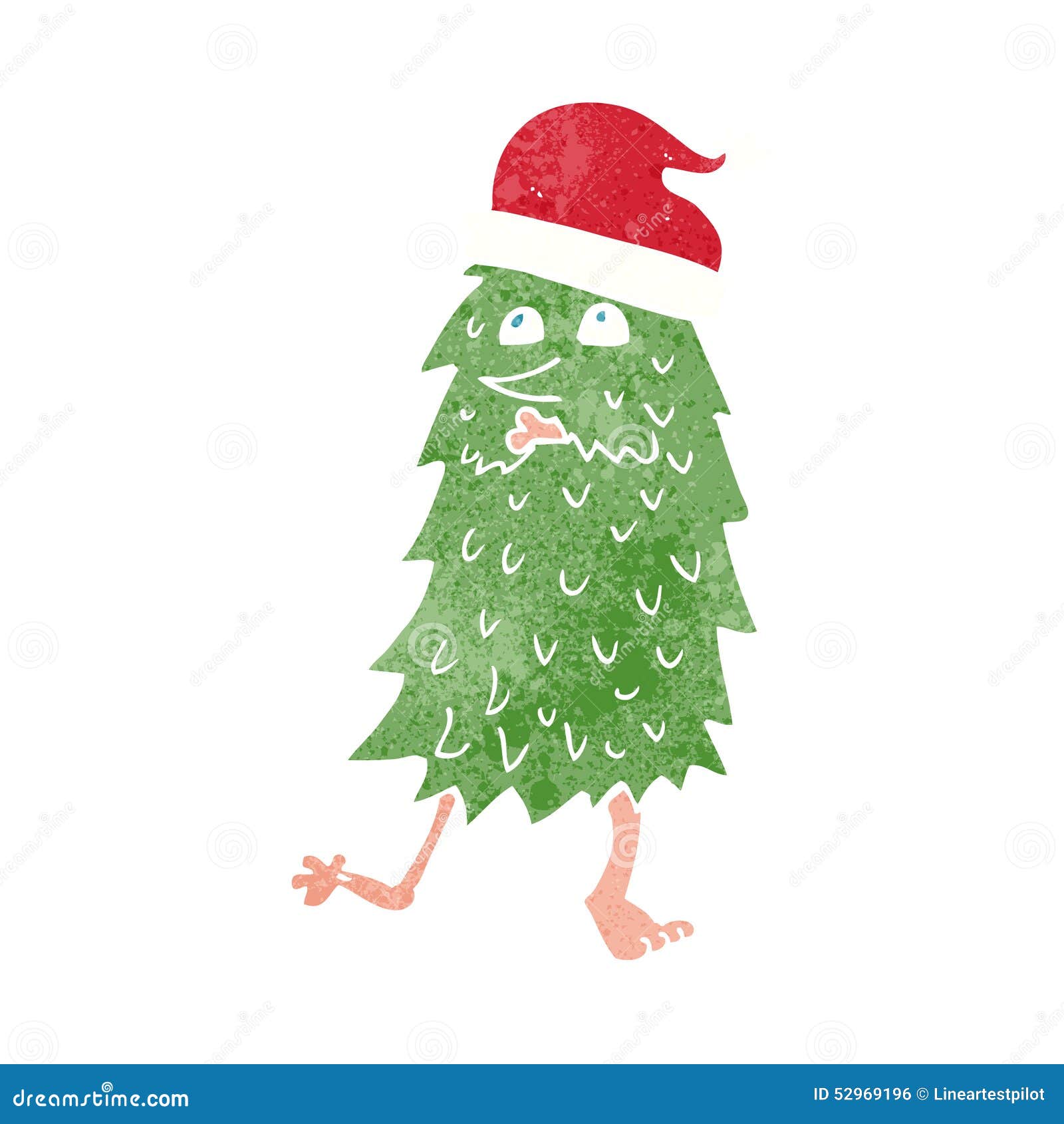 Cartoon Christmas Tree Dancing Stock Illustration - Illustration of ...