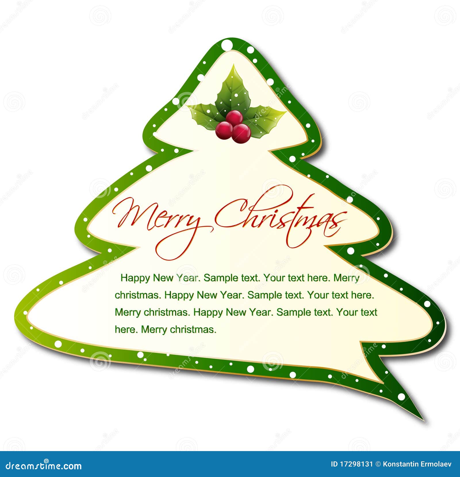 Cartoon Christmas Tree. Vector Stock Illustration - Illustration of ...