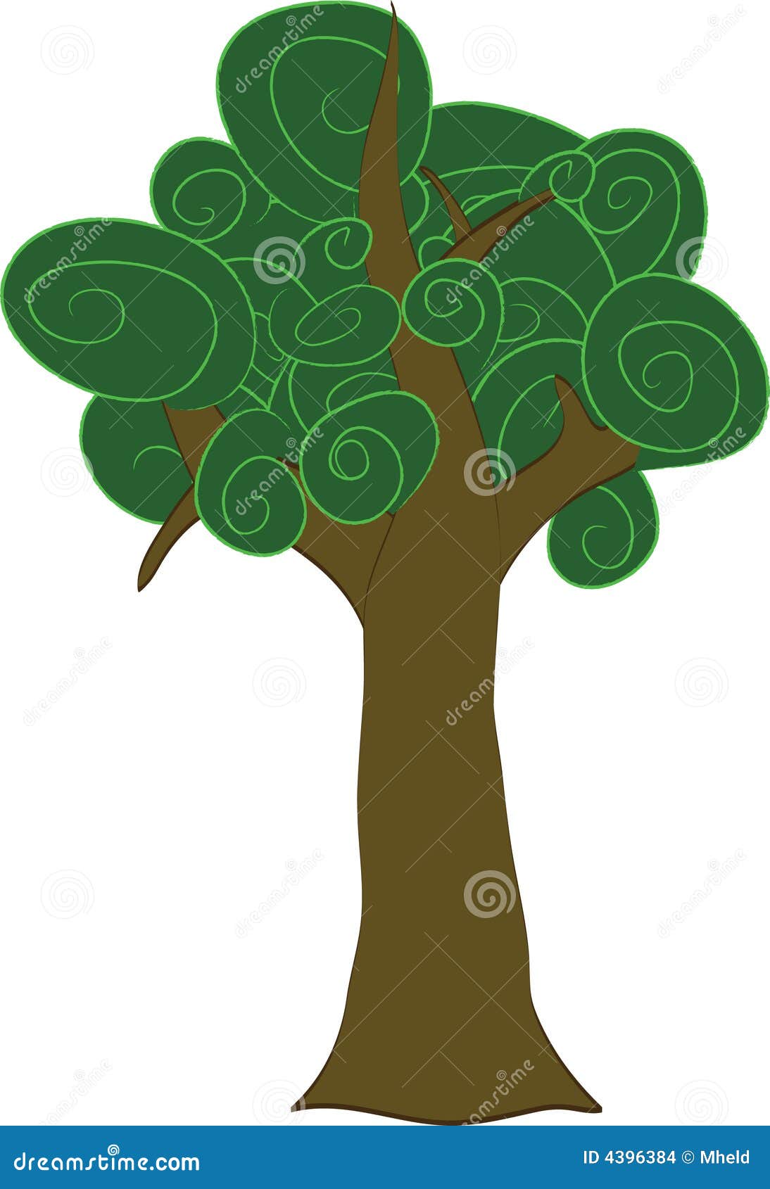 Cartoon Chunky Swirl Tree stock vector. Illustration of brown - 4396384