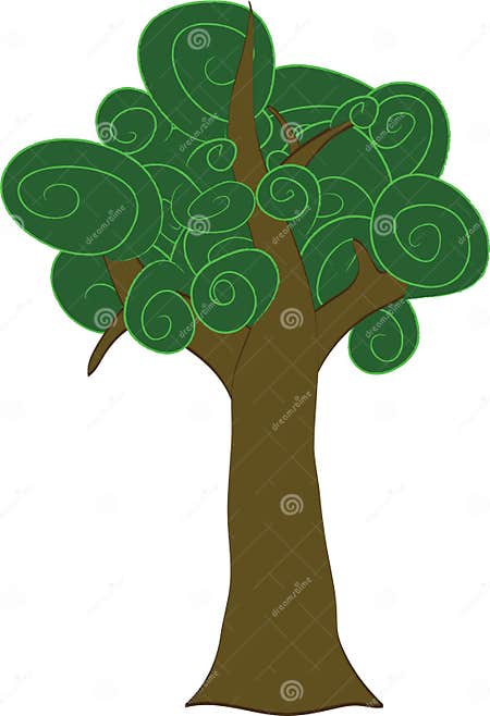 Cartoon Chunky Swirl Tree stock vector. Illustration of brown - 4396384