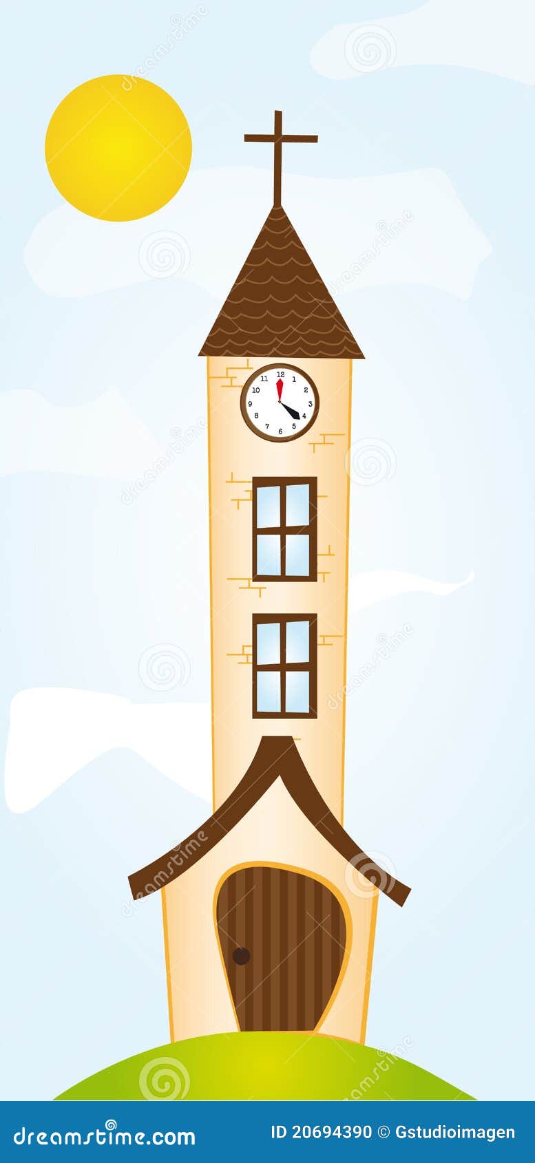 Cartoon church stock vector. Illustration of faith, construction - 20694390