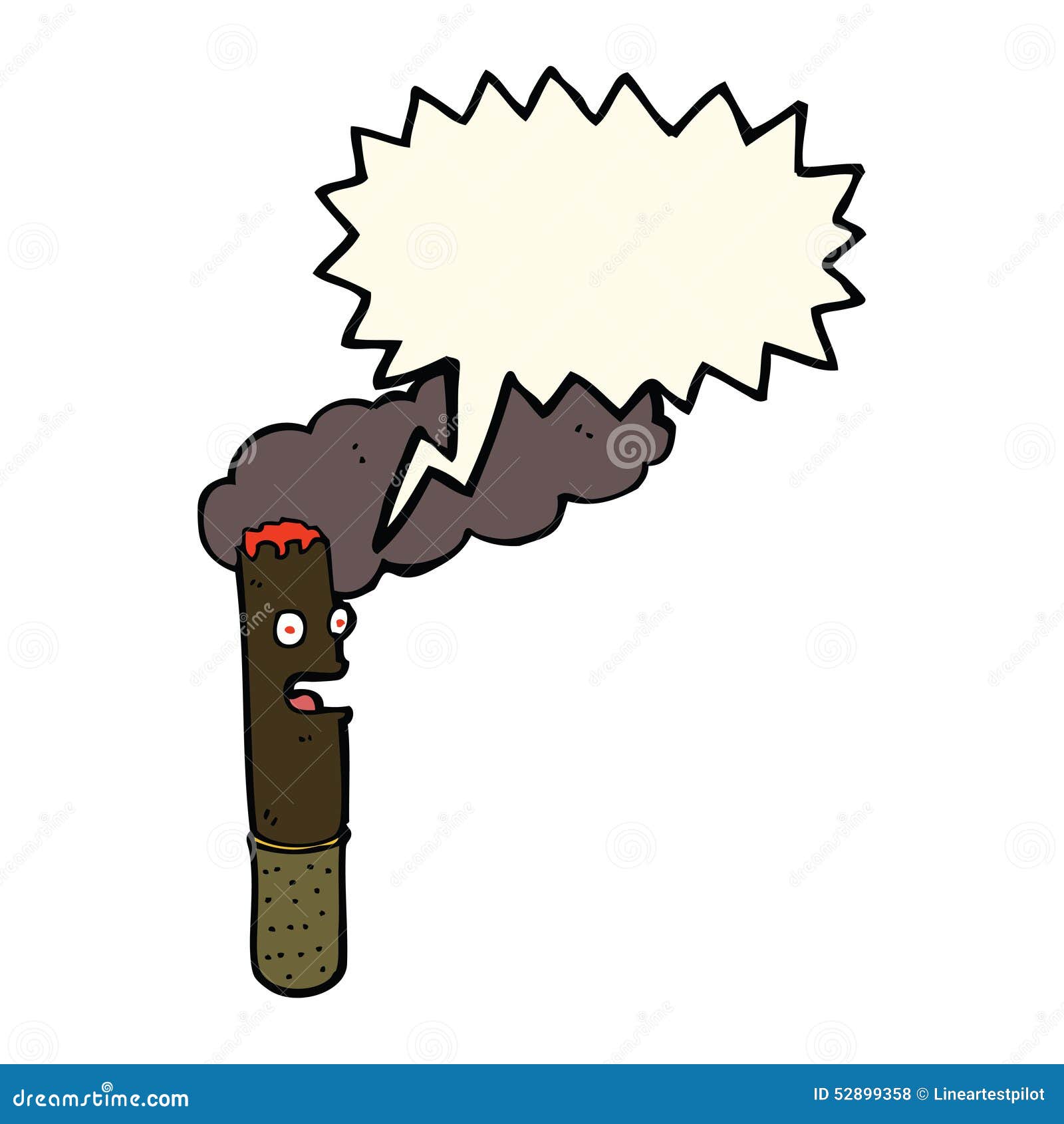 Cartoon Cigar with Speech Bubble Stock Illustration - Illustration of ...