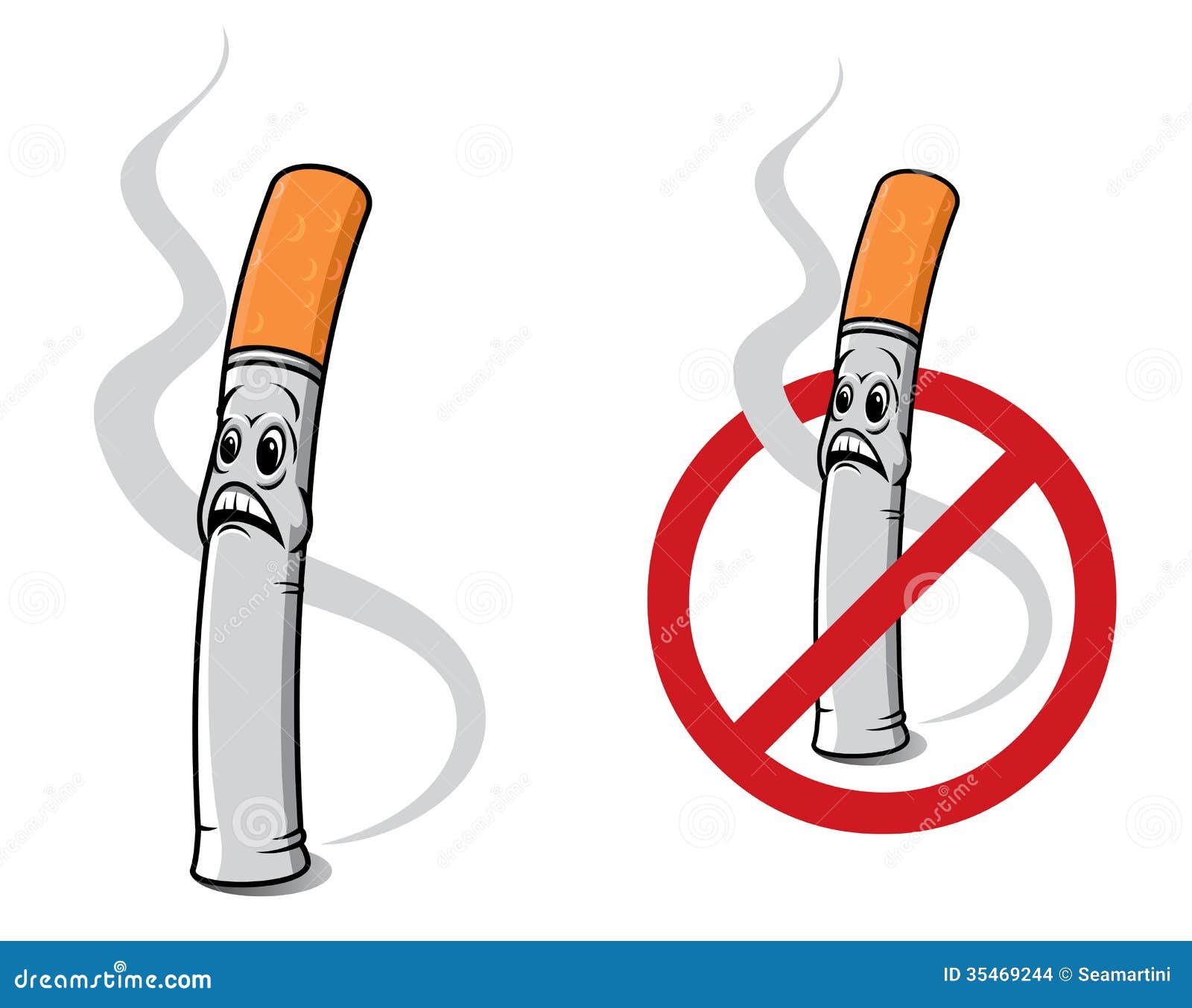 Cartoon cigarette stock vector. Illustration of cinder - 35469244