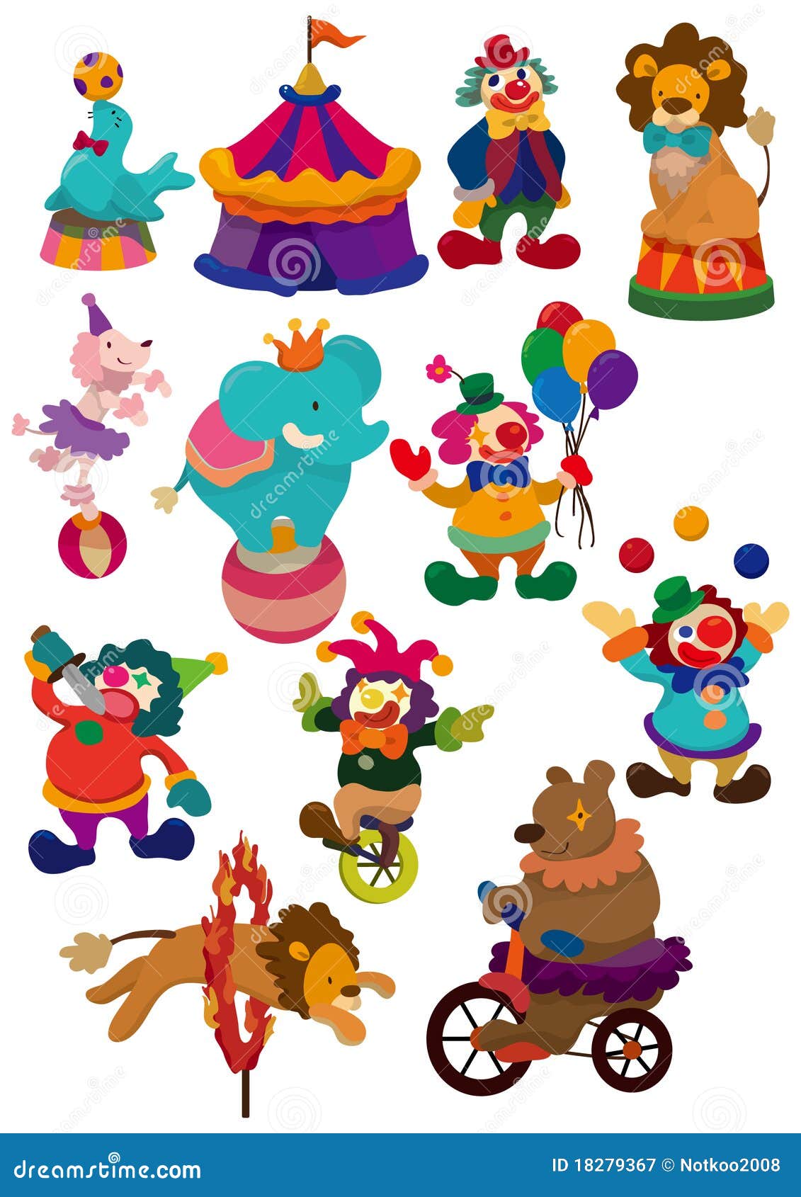 Cartoon circus icon stock vector. Illustration of color - 18279367