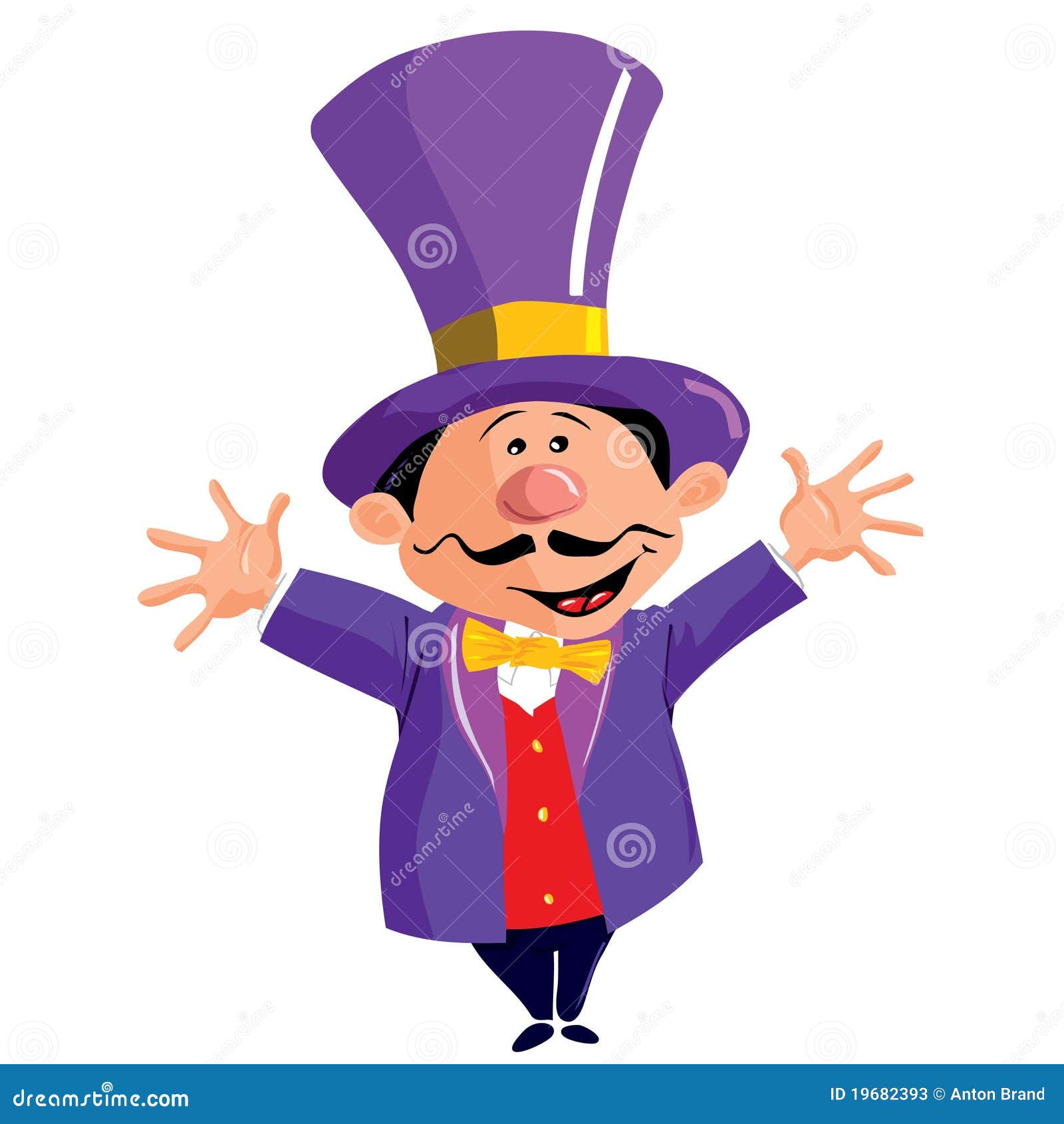 Cartoon Circus Ringmasterwith a Top Hat Stock Vector - Illustration of ...