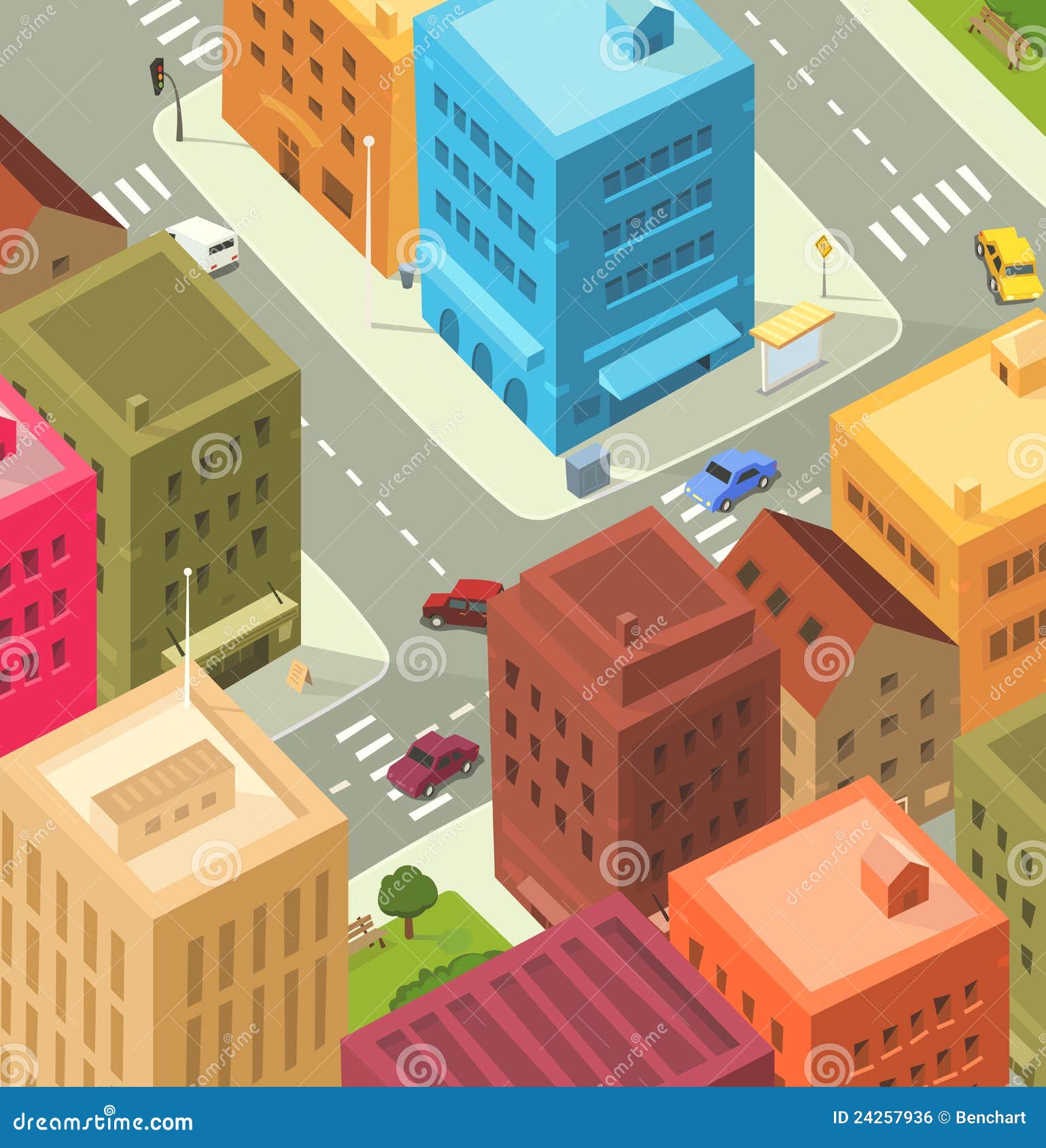 Cartoon Background City Scene