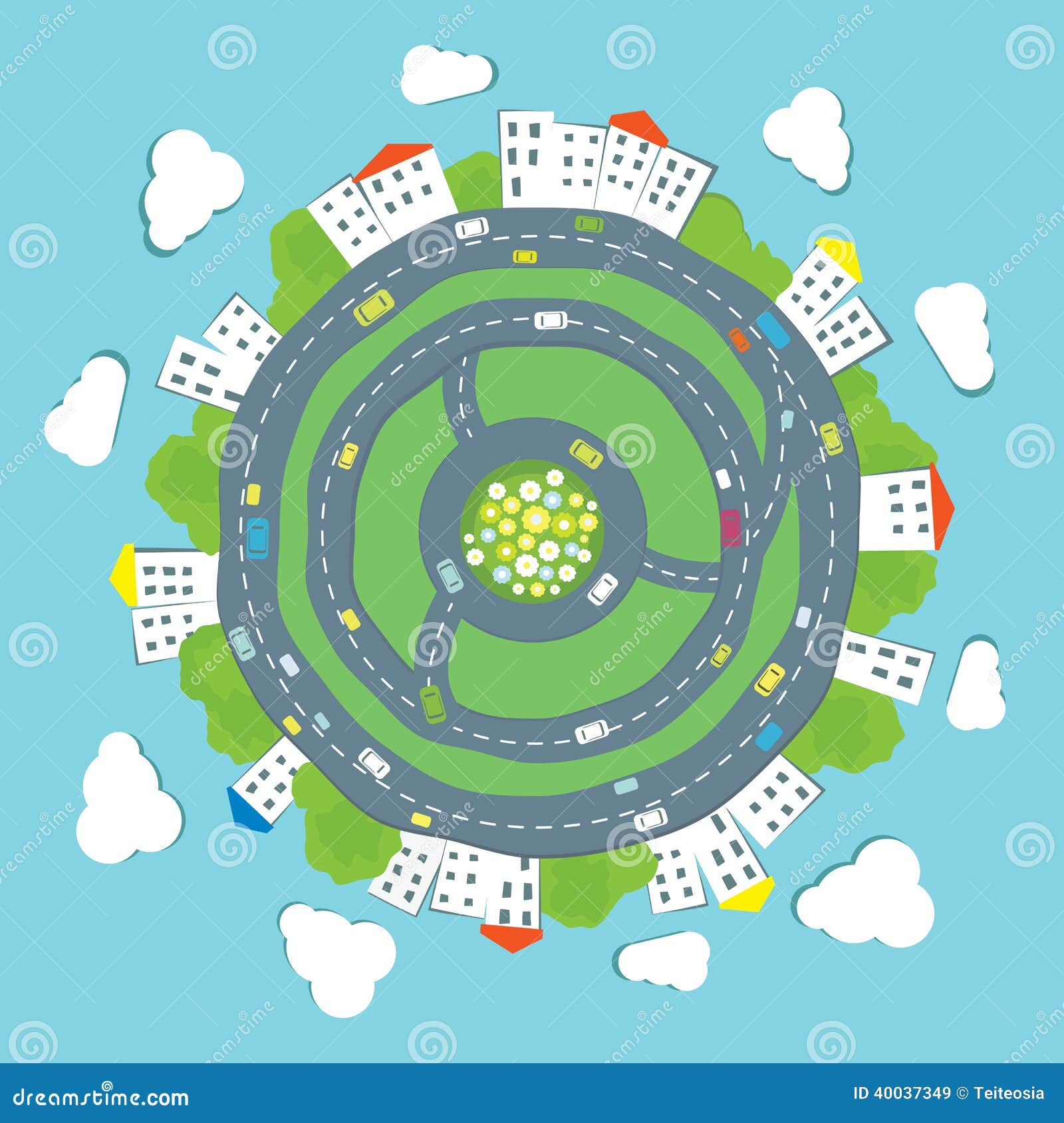 Cartoon city panorama stock vector. Illustration of cartoon - 40037349