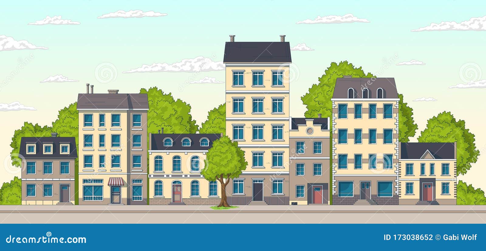 Cartoon Cityscape Background. Vector Illustration | CartoonDealer.com ...