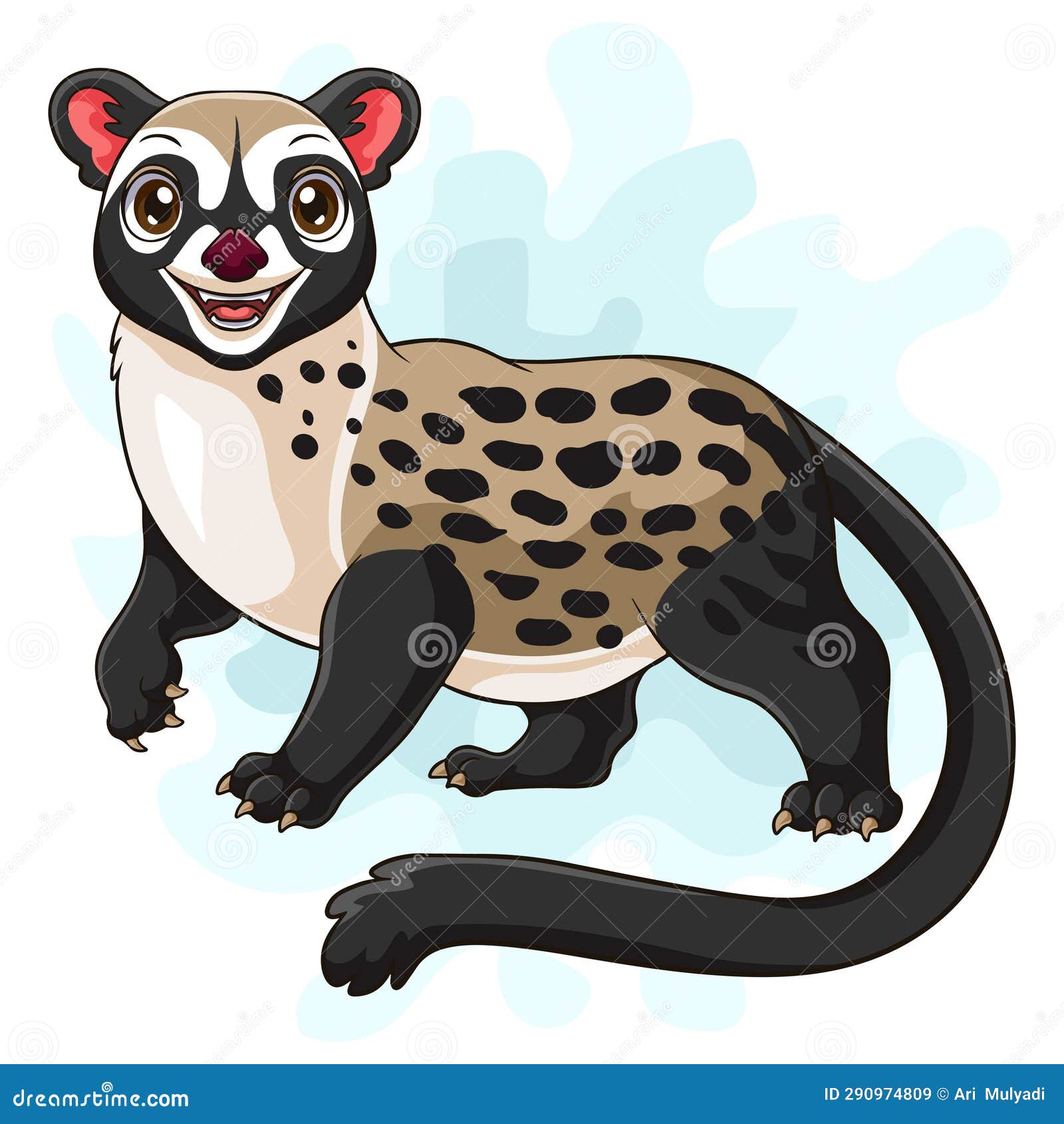 Cartoon Civet Isolated On White Background | CartoonDealer.com #290974809