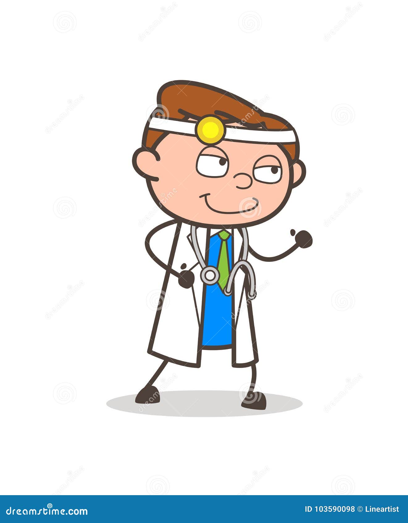 Cartoon Clever Doctor Expression Vector Illustration Stock Illustration ...