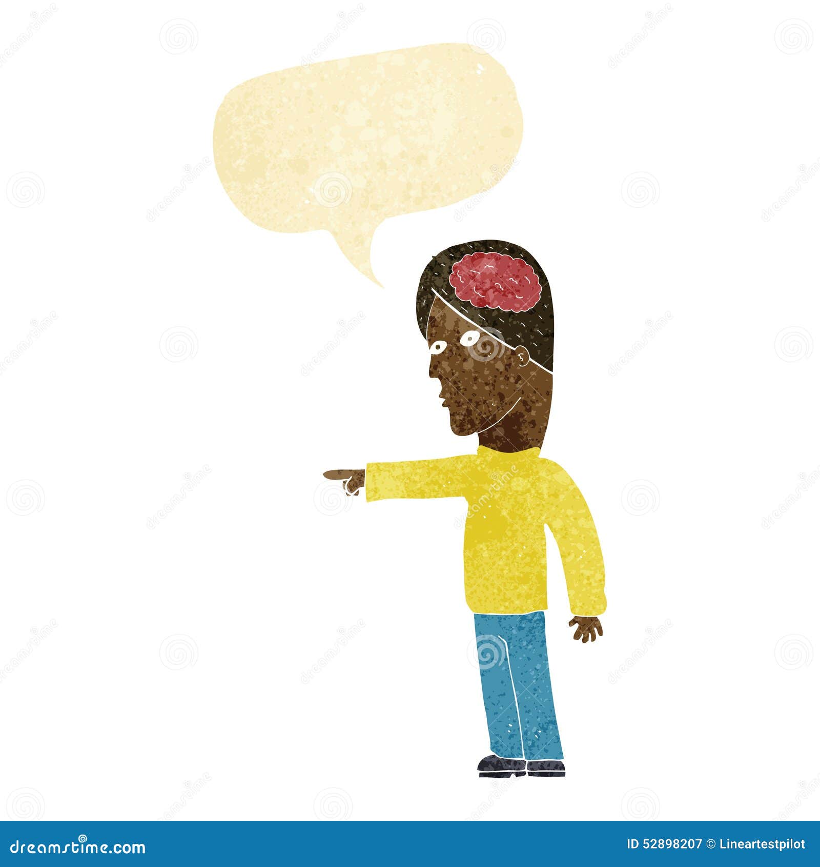 Cartoon Clever Man Pointing With Speech Bubble Royalty-Free Stock ...