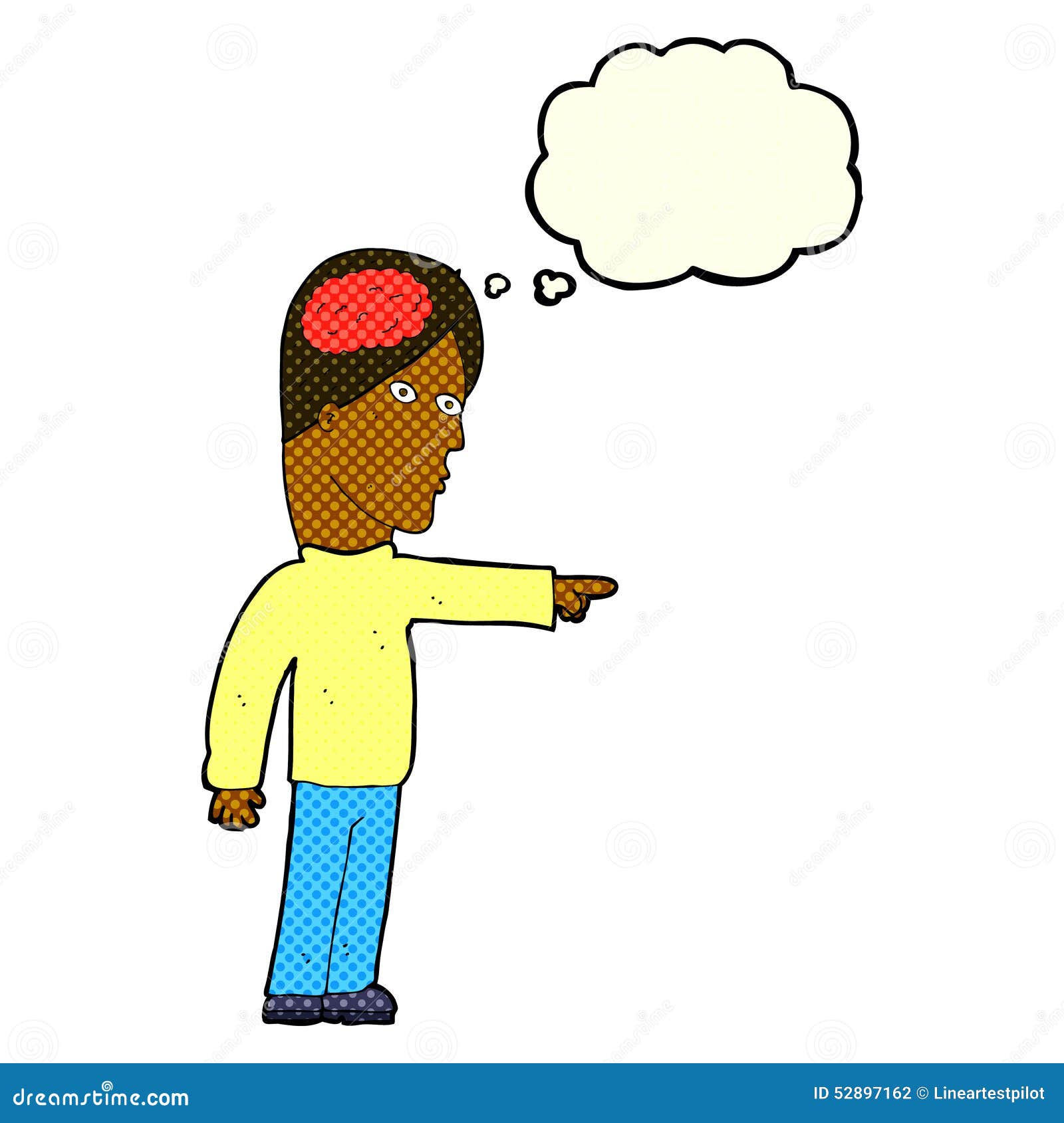 Cartoon Clever Man Pointing With Speech Bubble Royalty-Free Stock ...