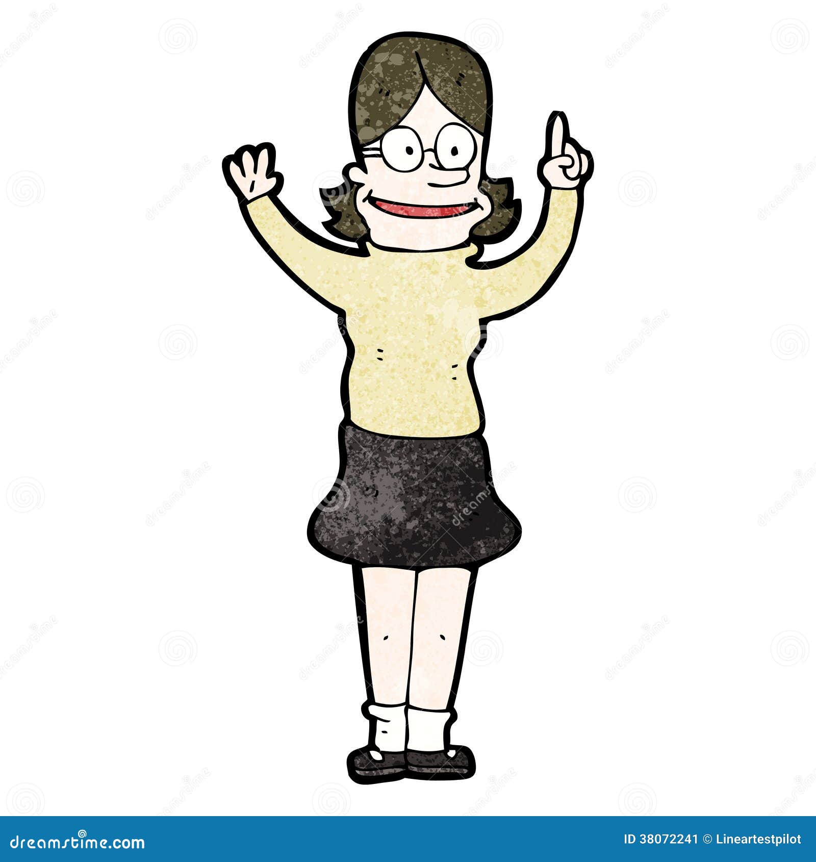 Cartoon Clever Woman with Idea Stock Vector - Illustration of female ...
