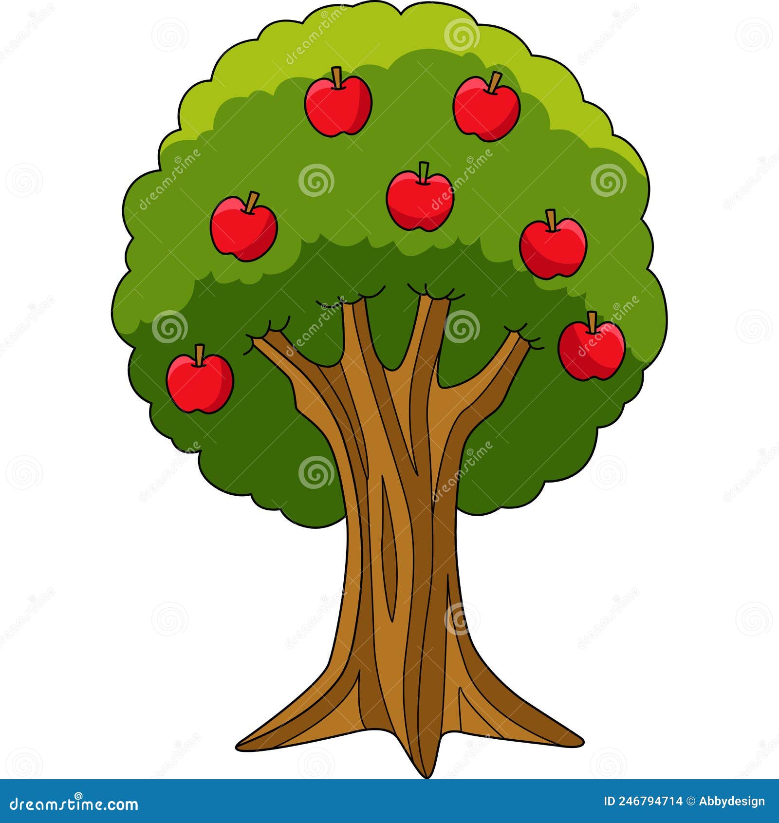 Apple Tree Cartoon Colored Clipart Illustration Stock Vector ...