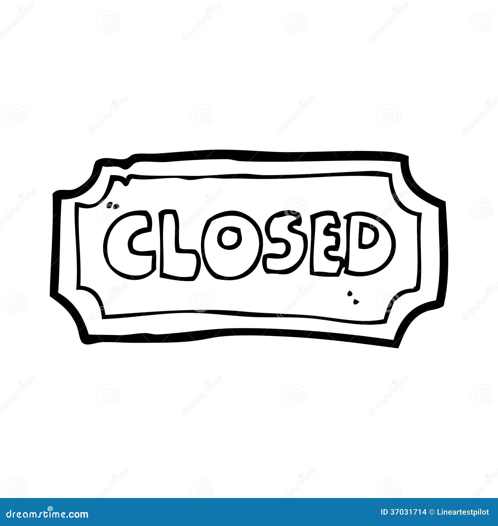 Cartoon closed sign stock illustration. Illustration of quirky - 37031714