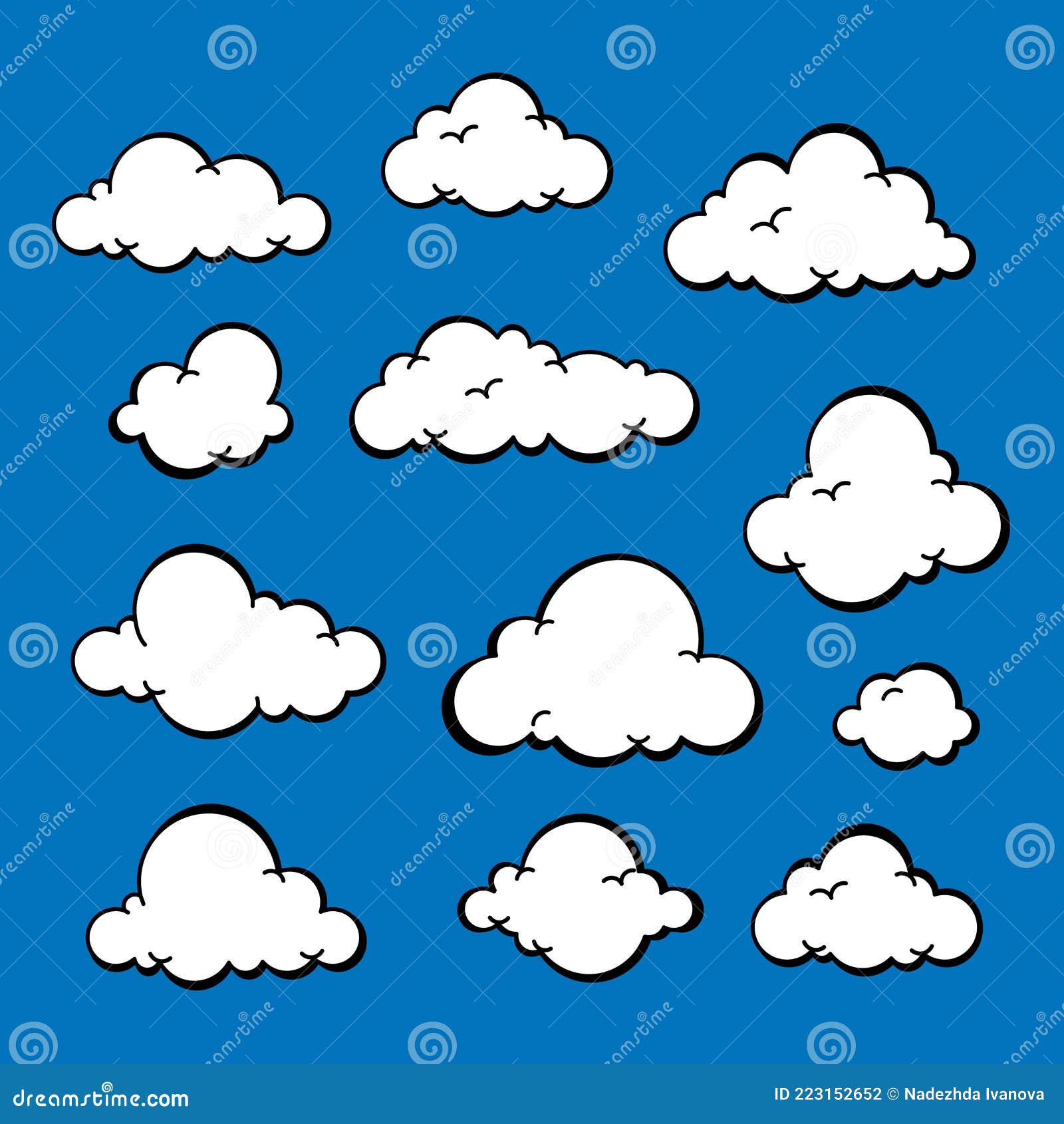 Cartoon Cloud Collection Vector EPS. Stock Vector - Illustration of ...