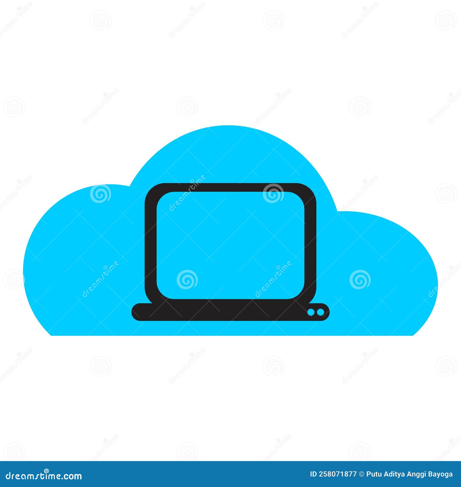 Cartoon cloud-laptop vector illustratie. Illustration of vector - 258071877