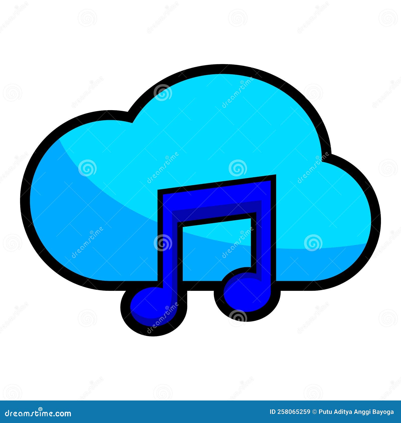 Cartoon cloud music stock vector. Illustration of cloud - 258065259