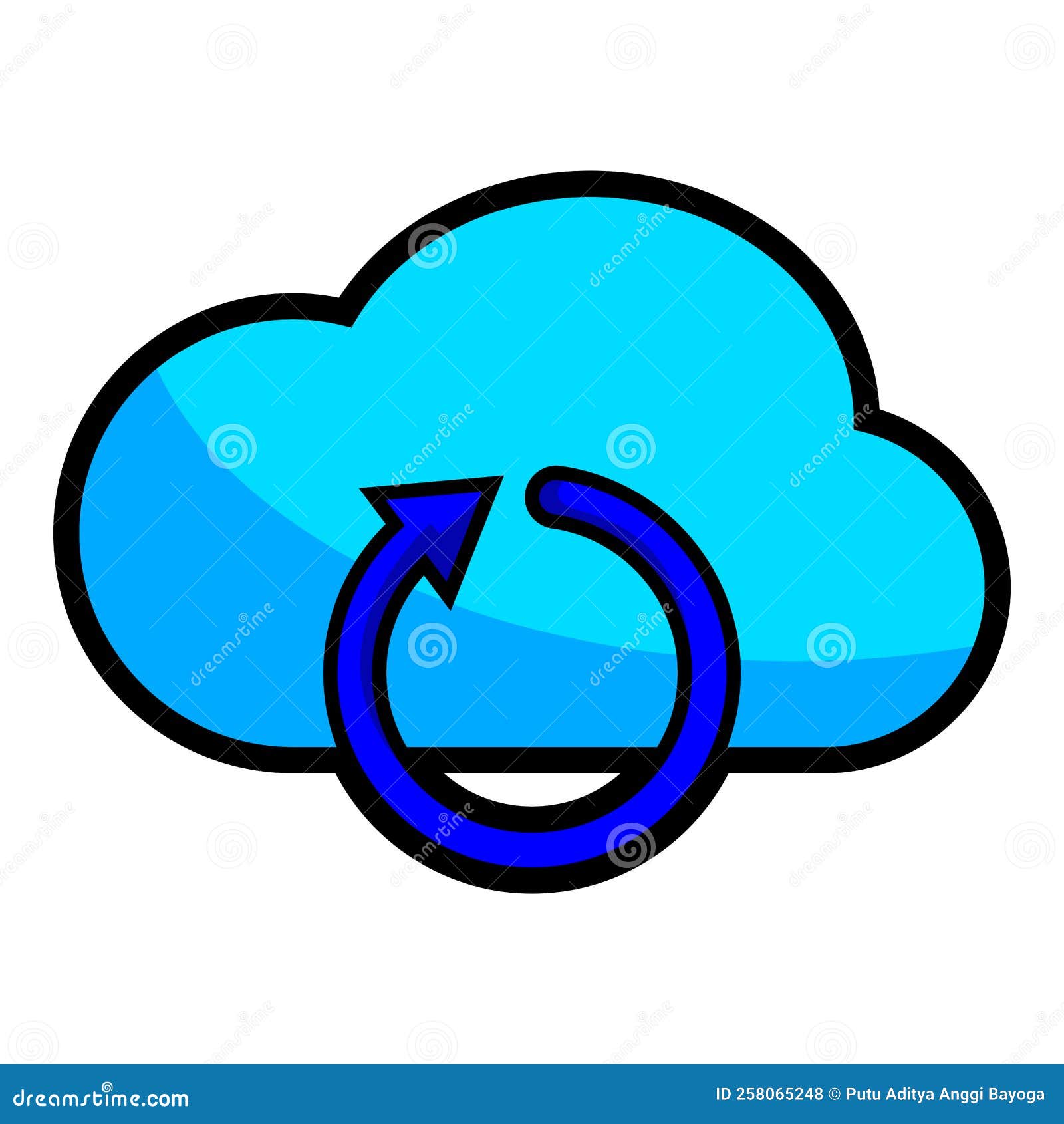 Cartoon cloud refresh stock vector. Illustration of icon - 258065248