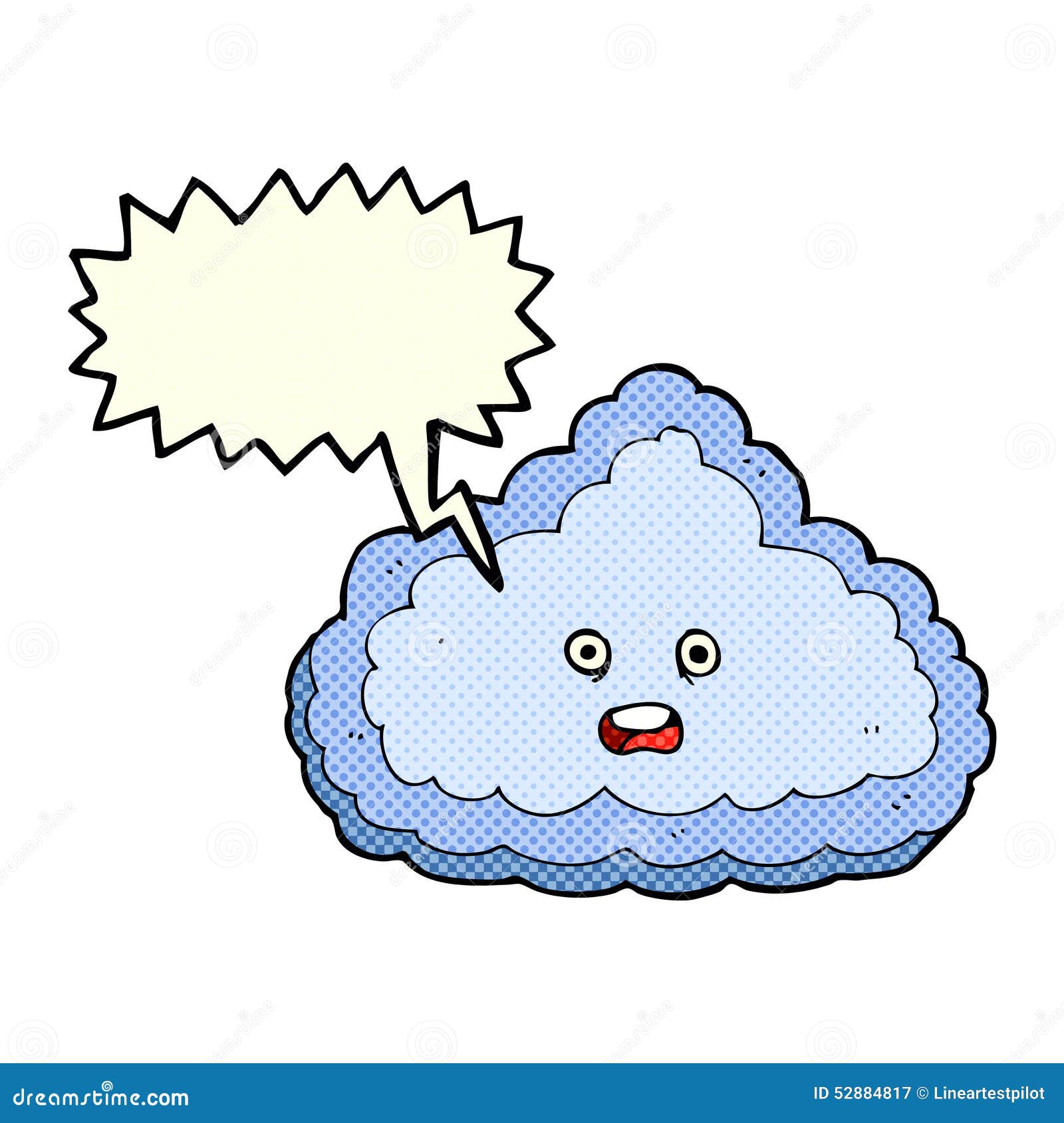 Cartoon Cloud with Speech Bubble Stock Illustration - Illustration of ...