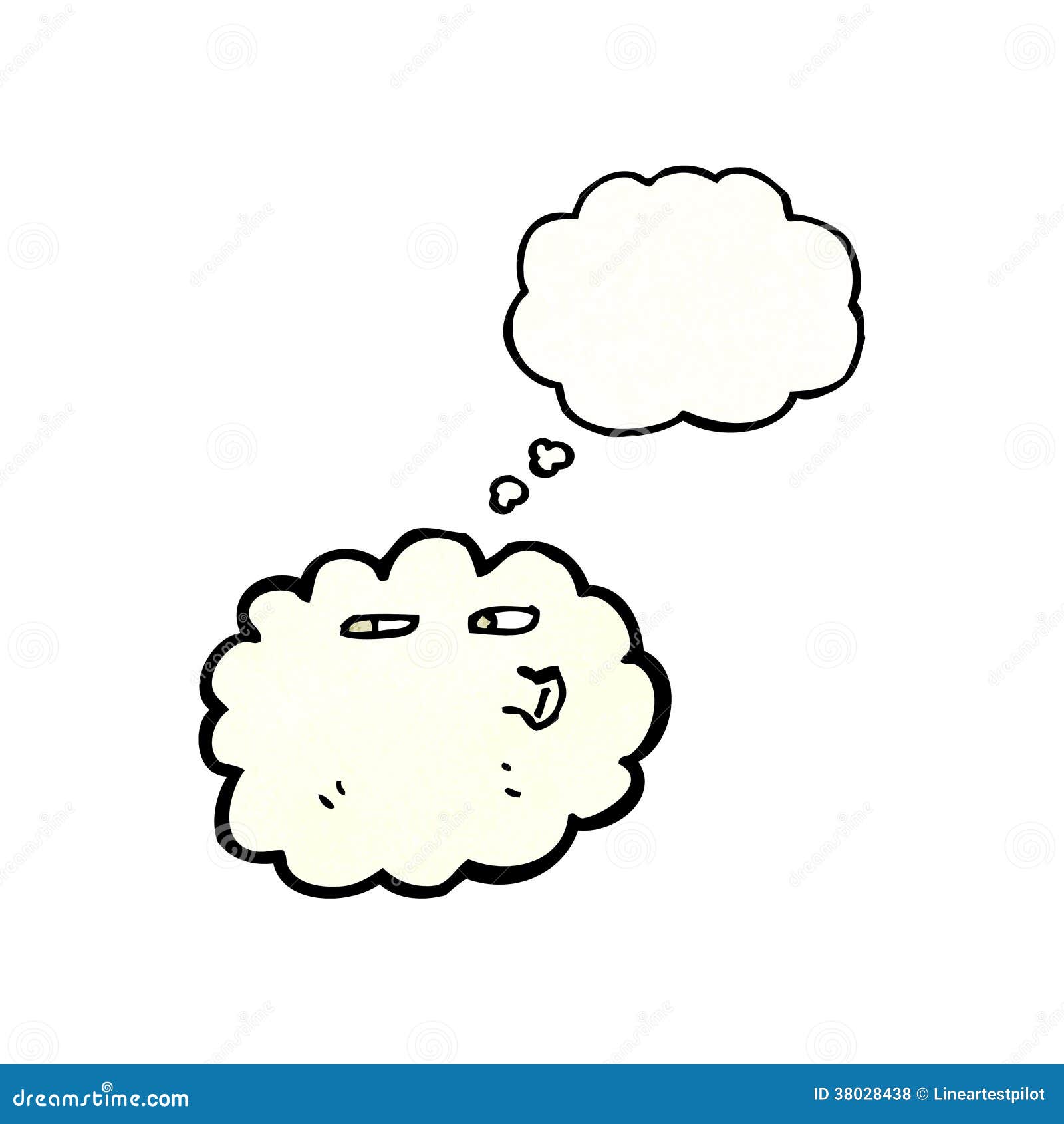 Cartoon Cloud with Thought Bubble Stock Vector - Illustration of cloud ...
