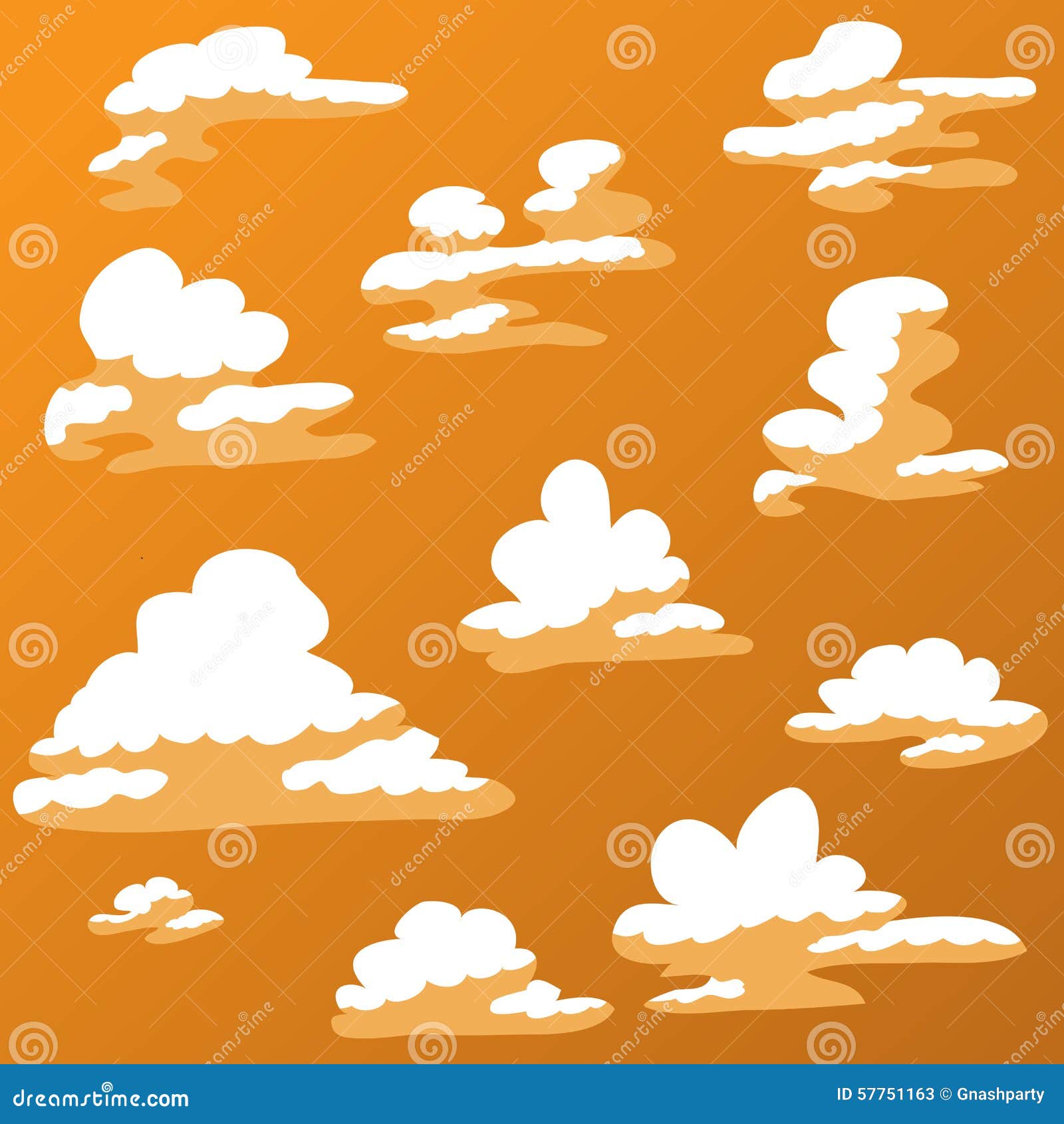Cartoon Cloud in Warm Color Stock Vector - Illustration of cartoon ...