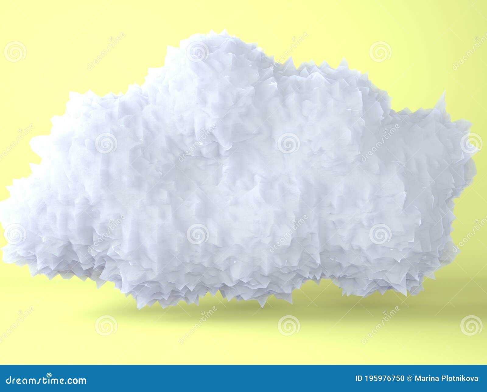 Cartoon Cloud on Yellow Background. 3d Stock Illustration ...