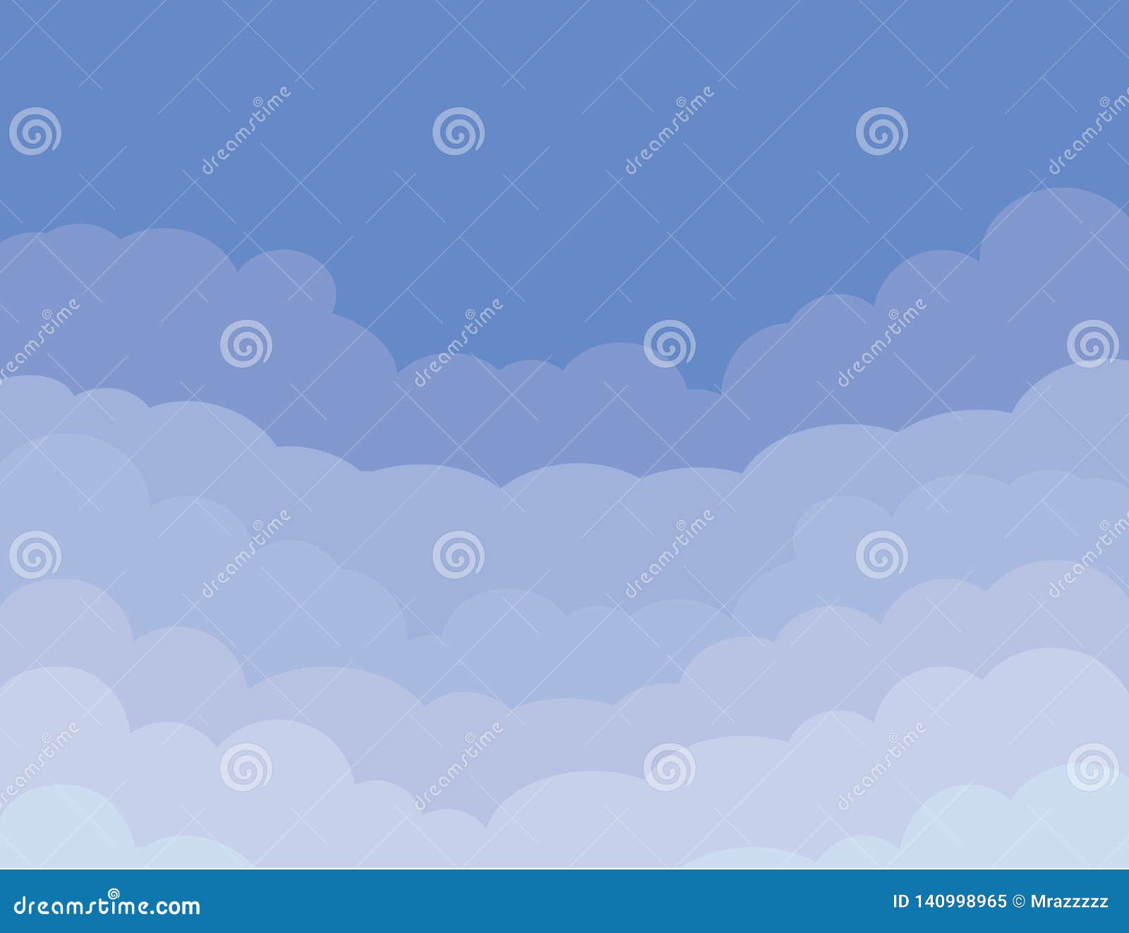 Cartoon Clouds and Blue Sky. Vector Illustration. Stock Vector ...
