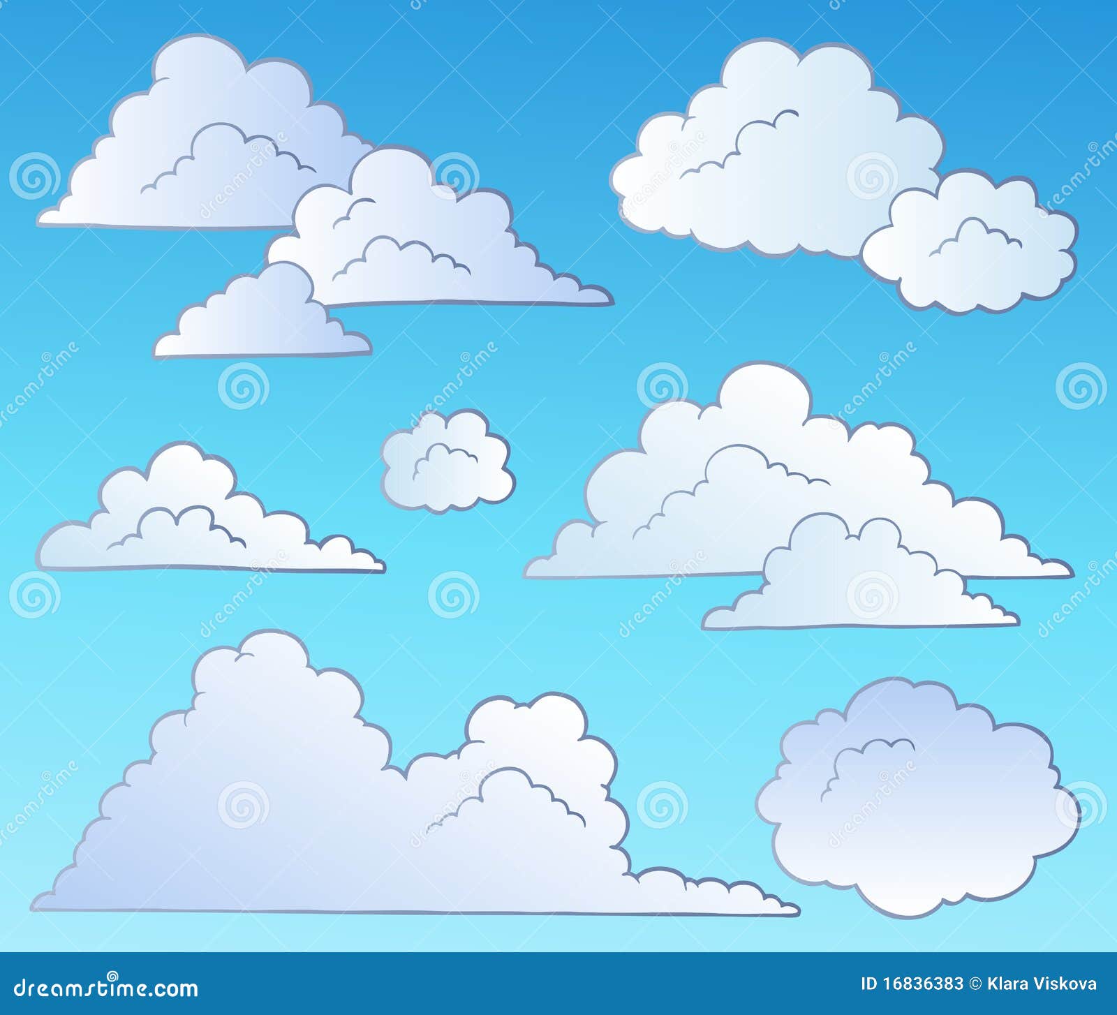 Cartoon clouds collection stock vector. Illustration of draw - 16836383