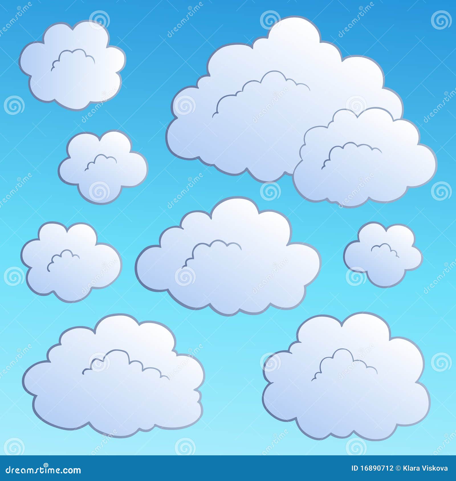 Cartoon Clouds Collection 2 Stock Vector - Illustration of artwork ...