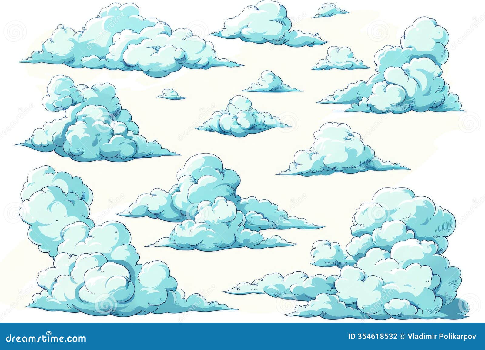 Cartoon Clouds in Different Stages of Development. Suitable for Weather ...