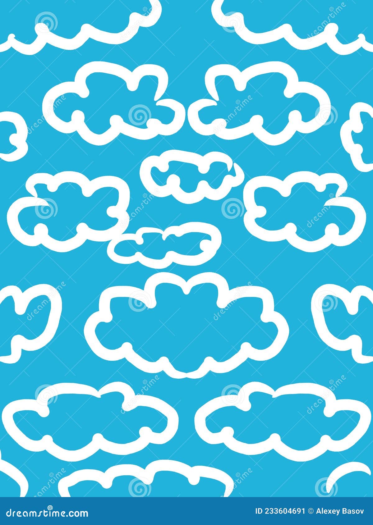 Cartoon clouds in the scy stock illustration. Illustration of ...