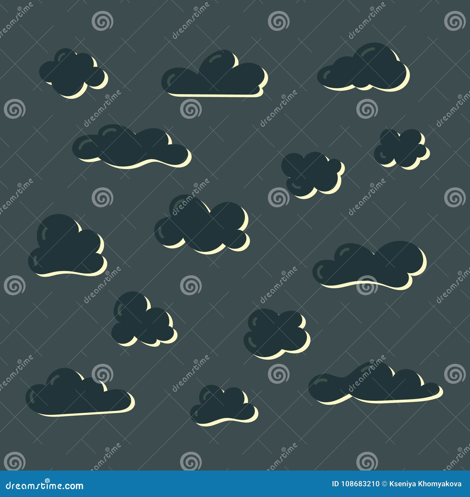 Cartoon clouds stock vector. Illustration of cloud, sample - 108683210