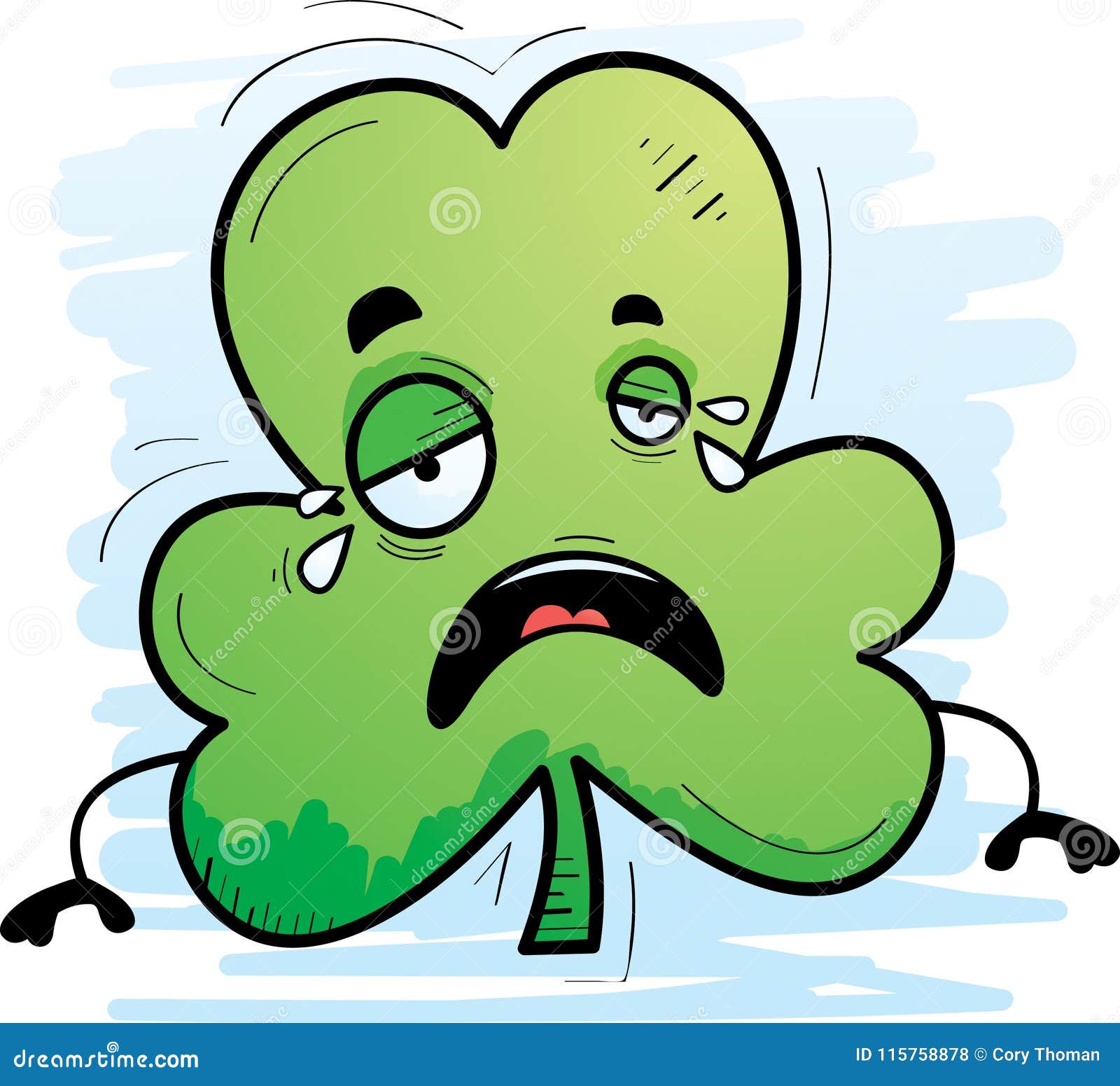 Cartoon Clover Crying stock vector. Illustration of patricks - 115758878