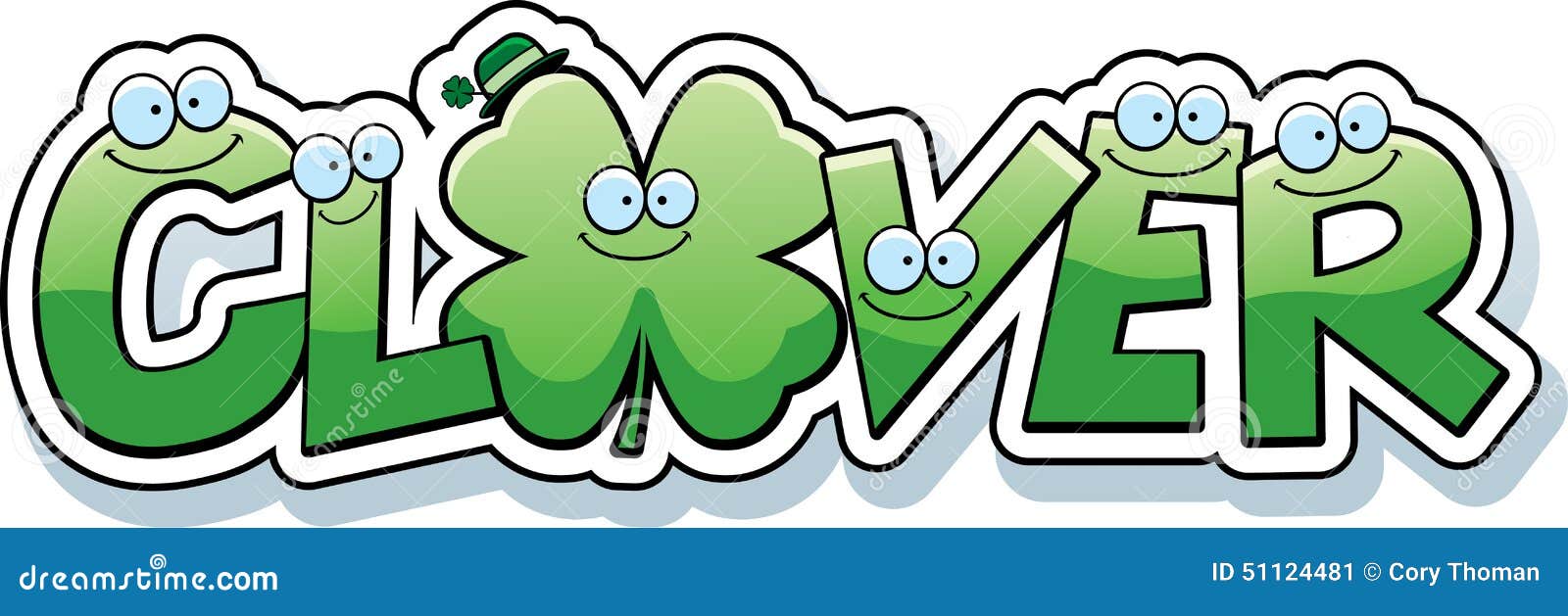 Cartoon Clover Text stock vector. Illustration of word - 51124481