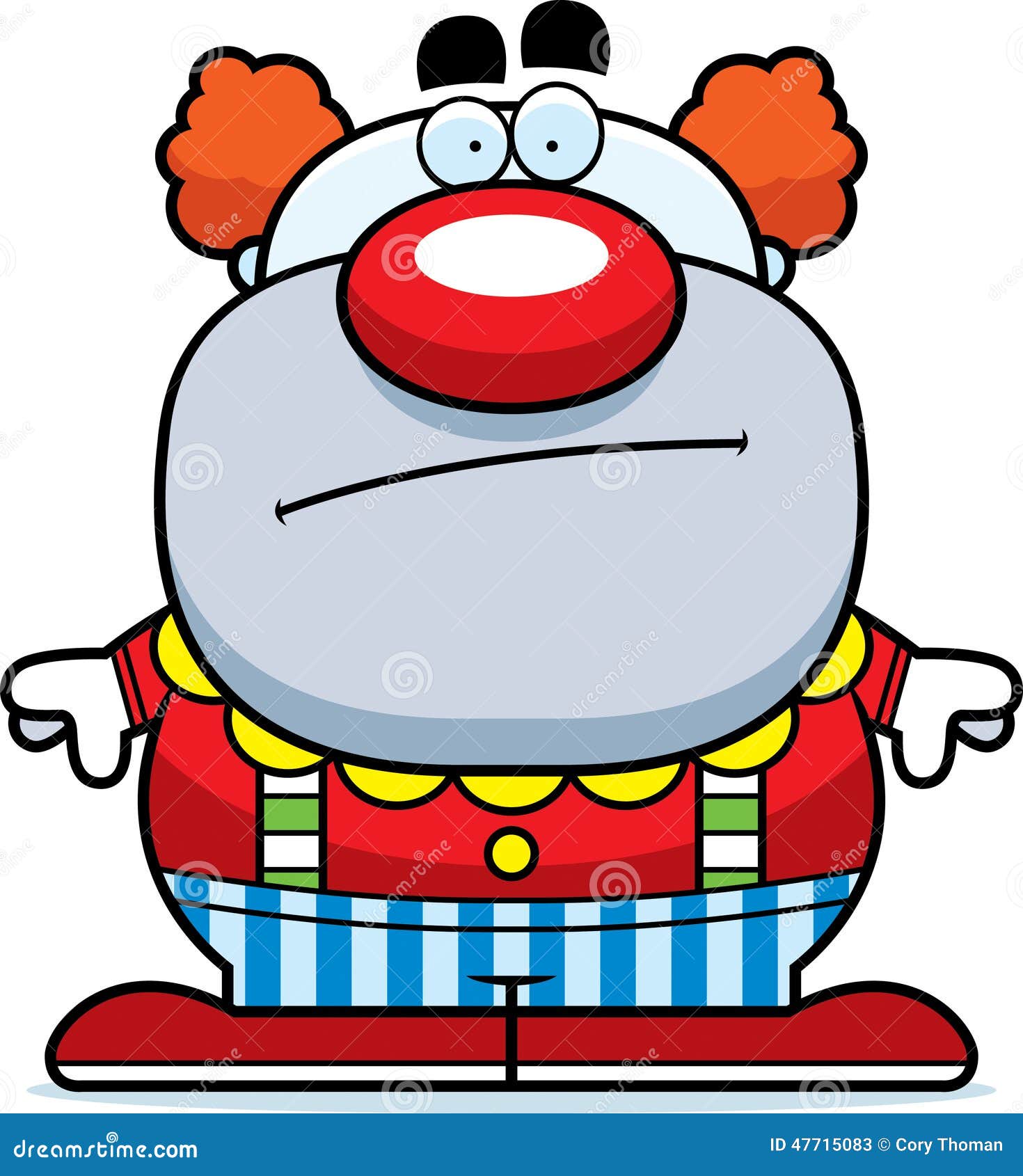 Cartoon Clown Bored stock vector. Illustration of vector - 47715083