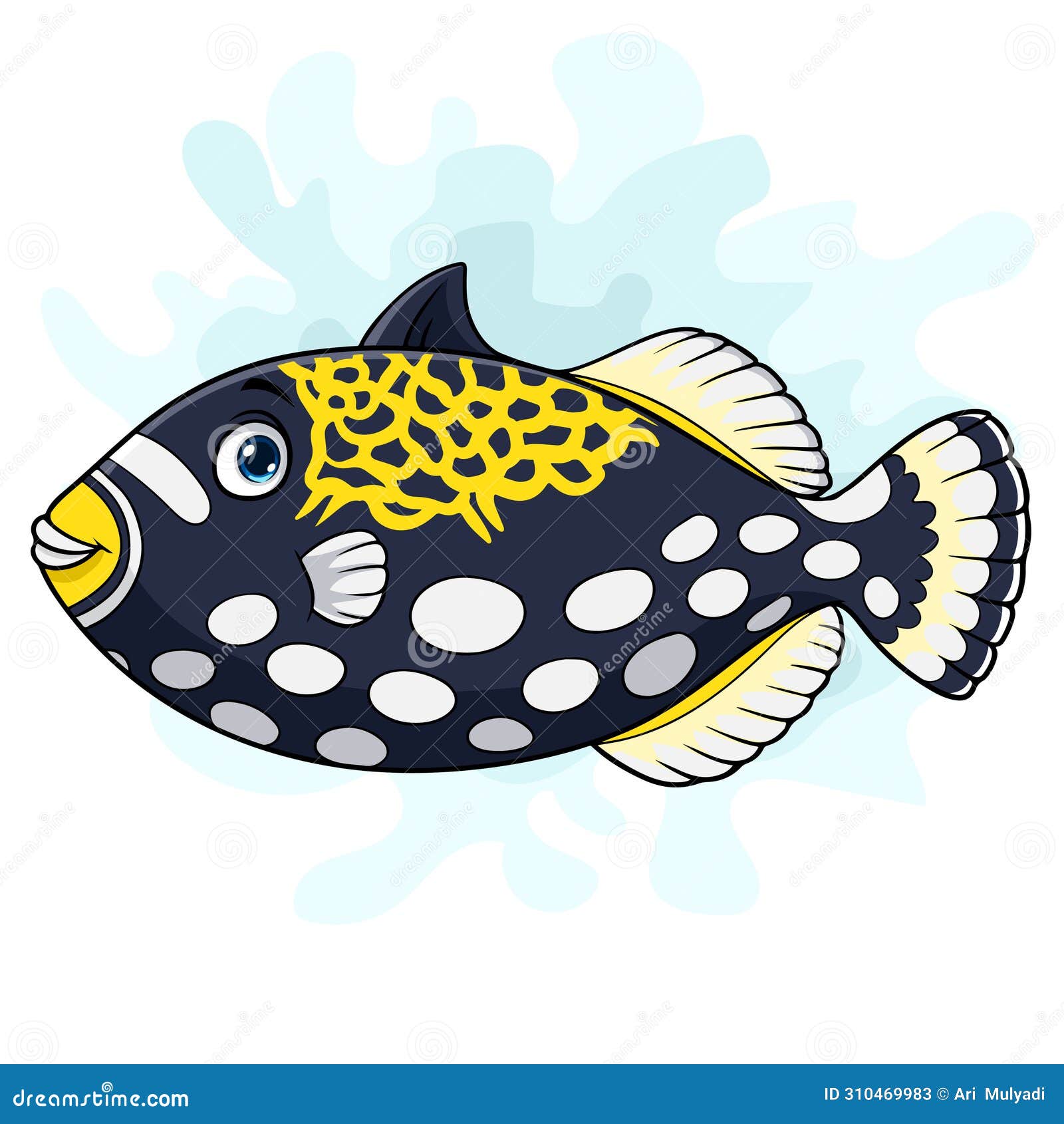 Trigger Fish Cartoon Vector | CartoonDealer.com #83034725