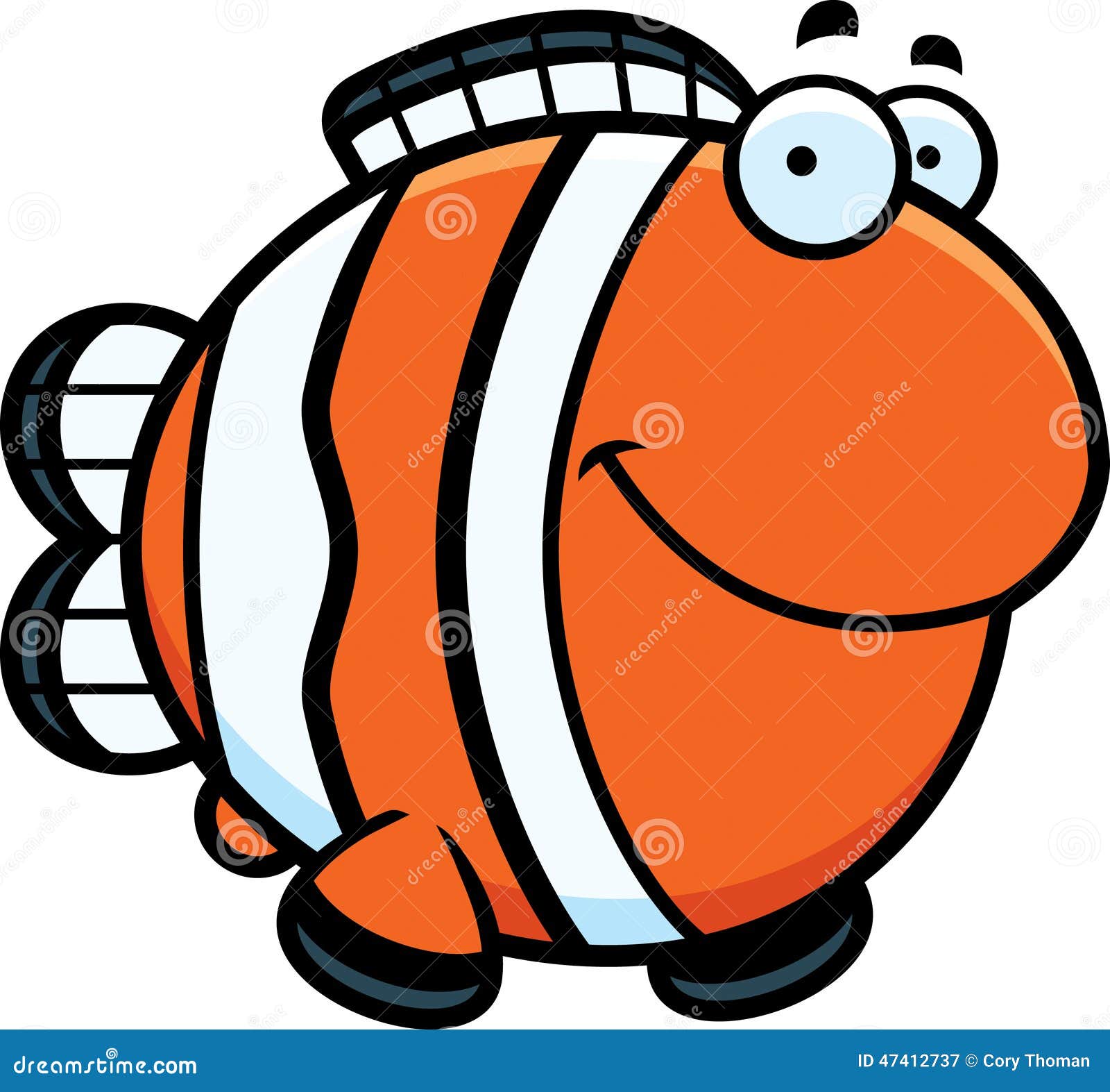 Cartoon Clownfish Smiling stock vector. Illustration of clip - 47412737