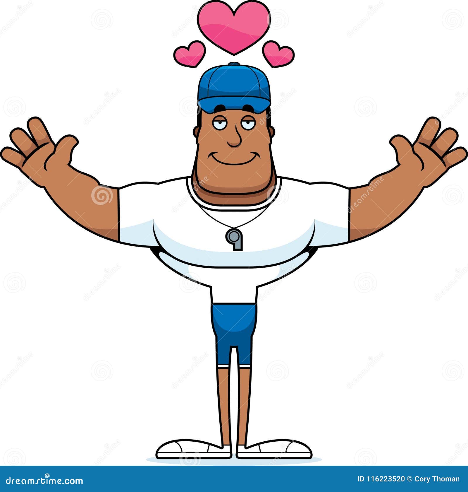 Cartoon Coach Hug stock vector. Illustration of vector - 116223520