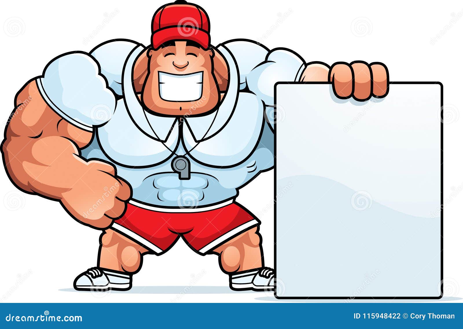 Cartoon Coach Sign stock vector. Illustration of sports - 115948422