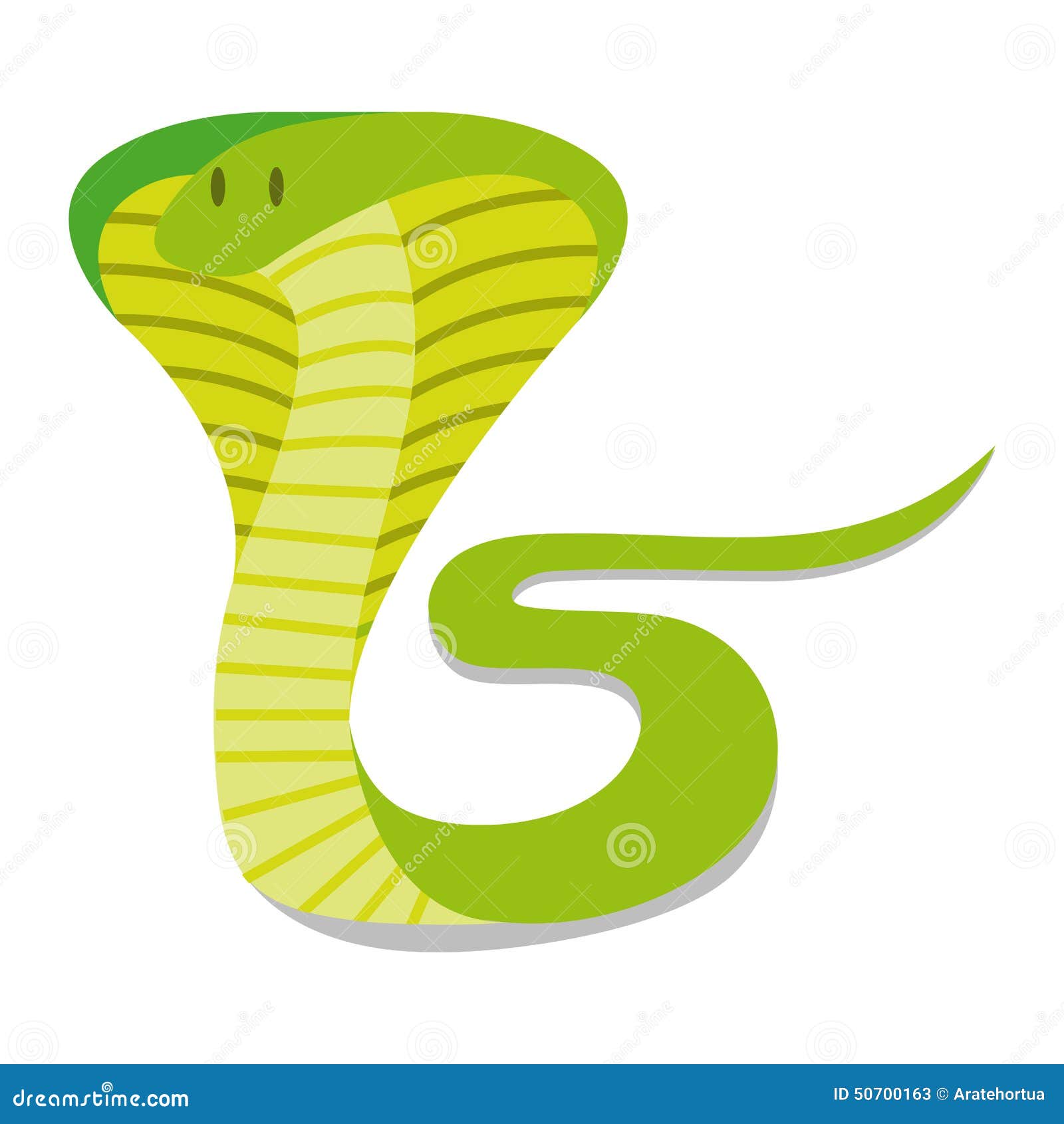 Cartoon Cobra Snake On White Background Vector Illustration ...