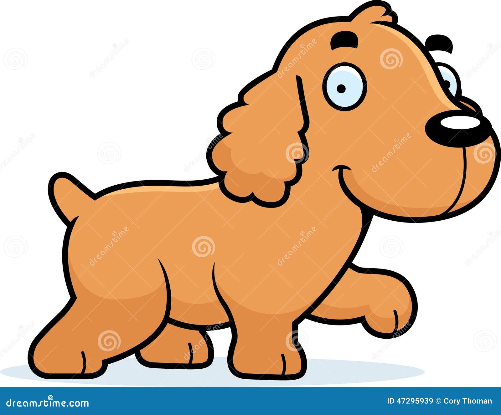 Cartoon Cocker Spaniel Walking Stock Vector - Illustration of little ...