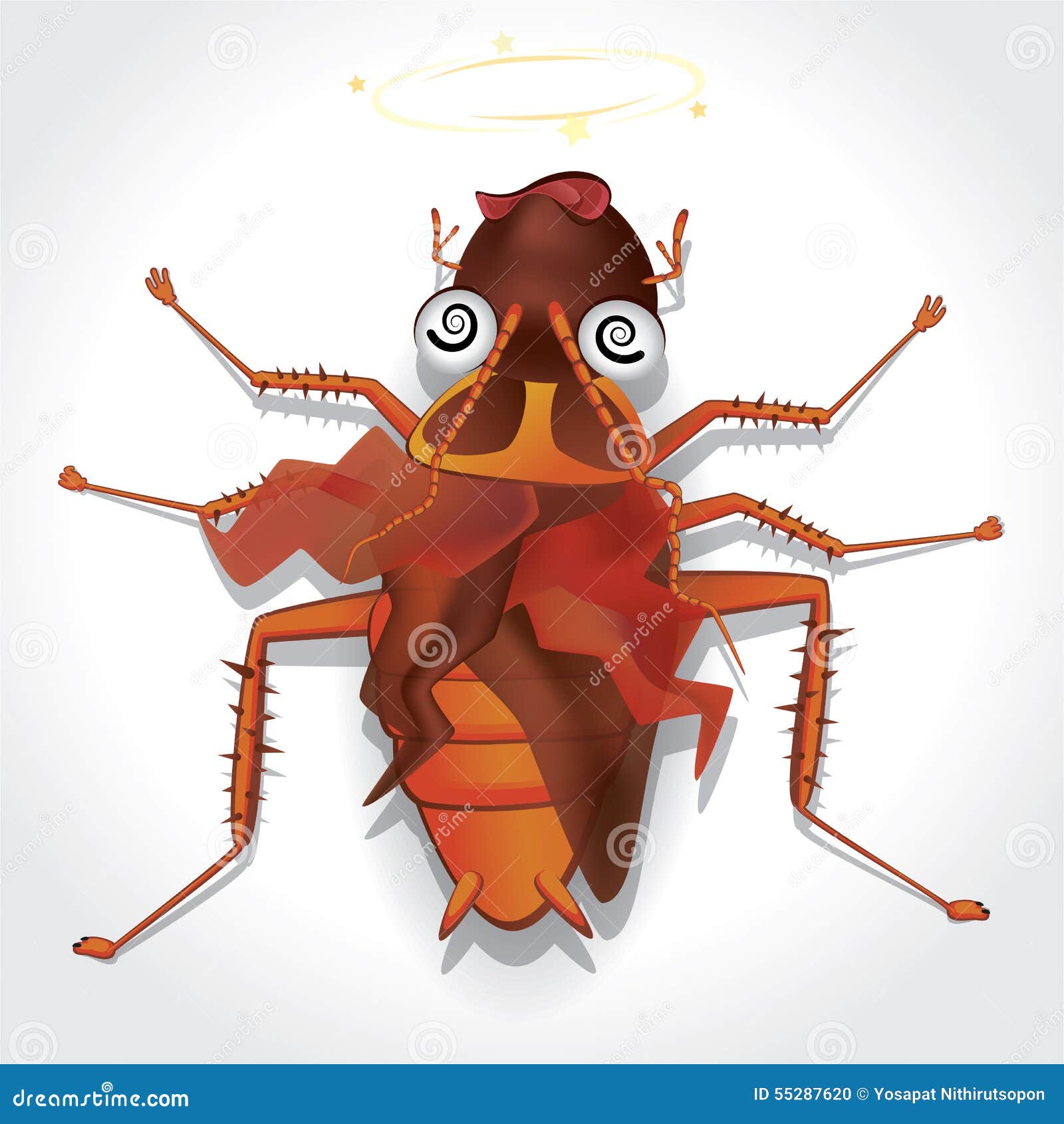 Cartoon Dead Cockroach Cartoon Vector | CartoonDealer.com #70069605