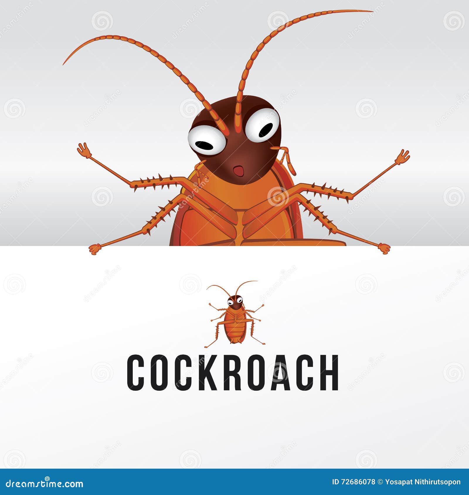 Cartoon cockroach stock vector. Illustration of insecticide - 72686078