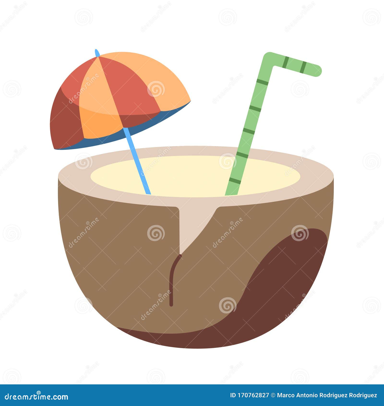 Coconut Drink Cartoon