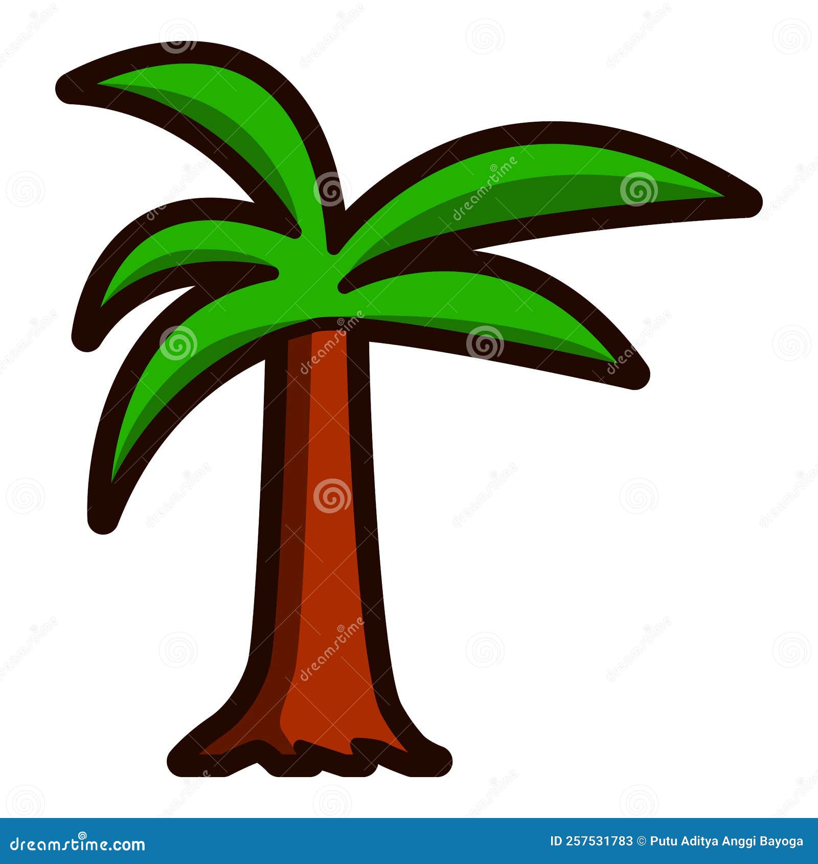 Cartoon coconut tree stock vector. Illustration of icon - 257531783