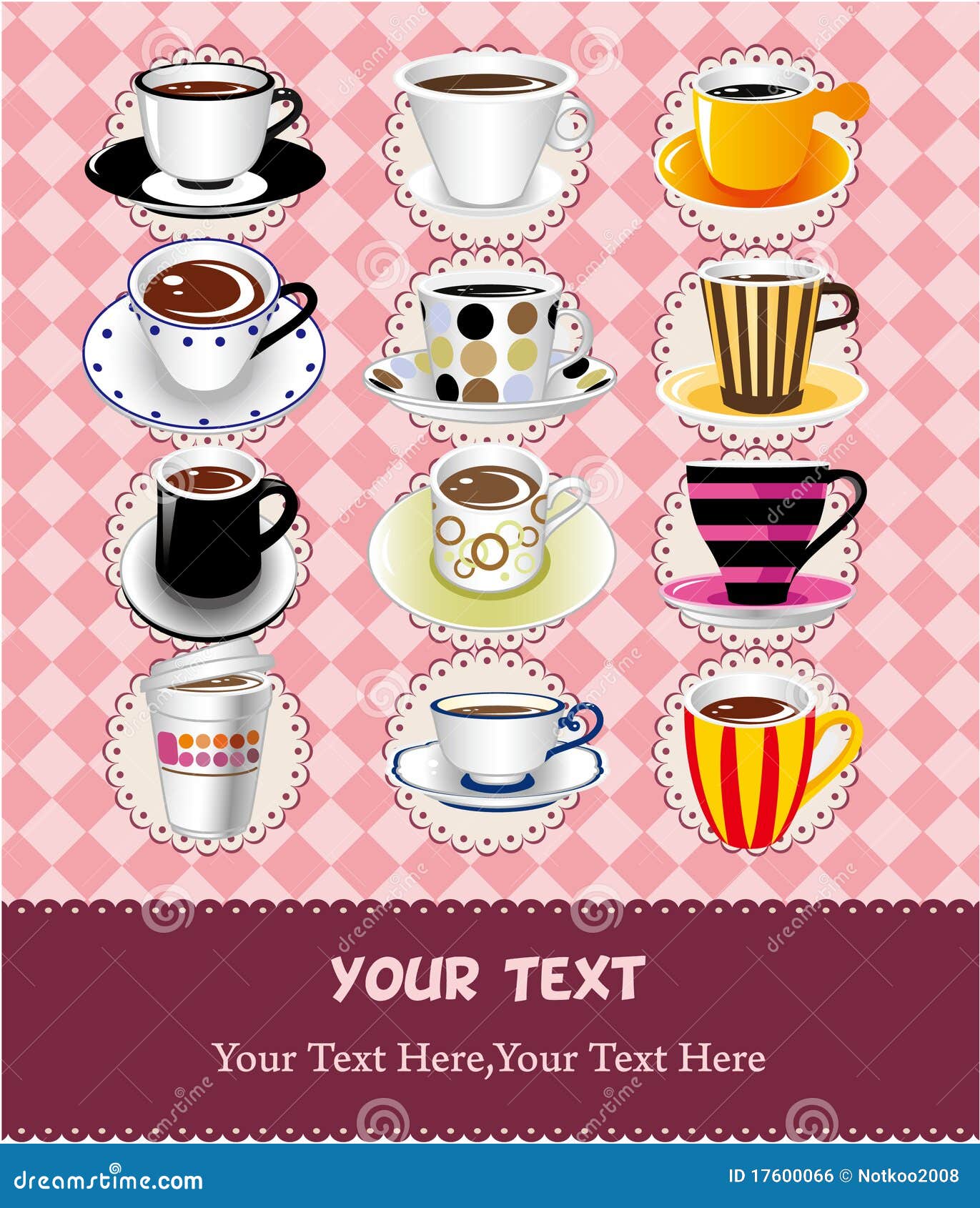 Cartoon coffee card stock vector. Illustration of coffee - 17600066