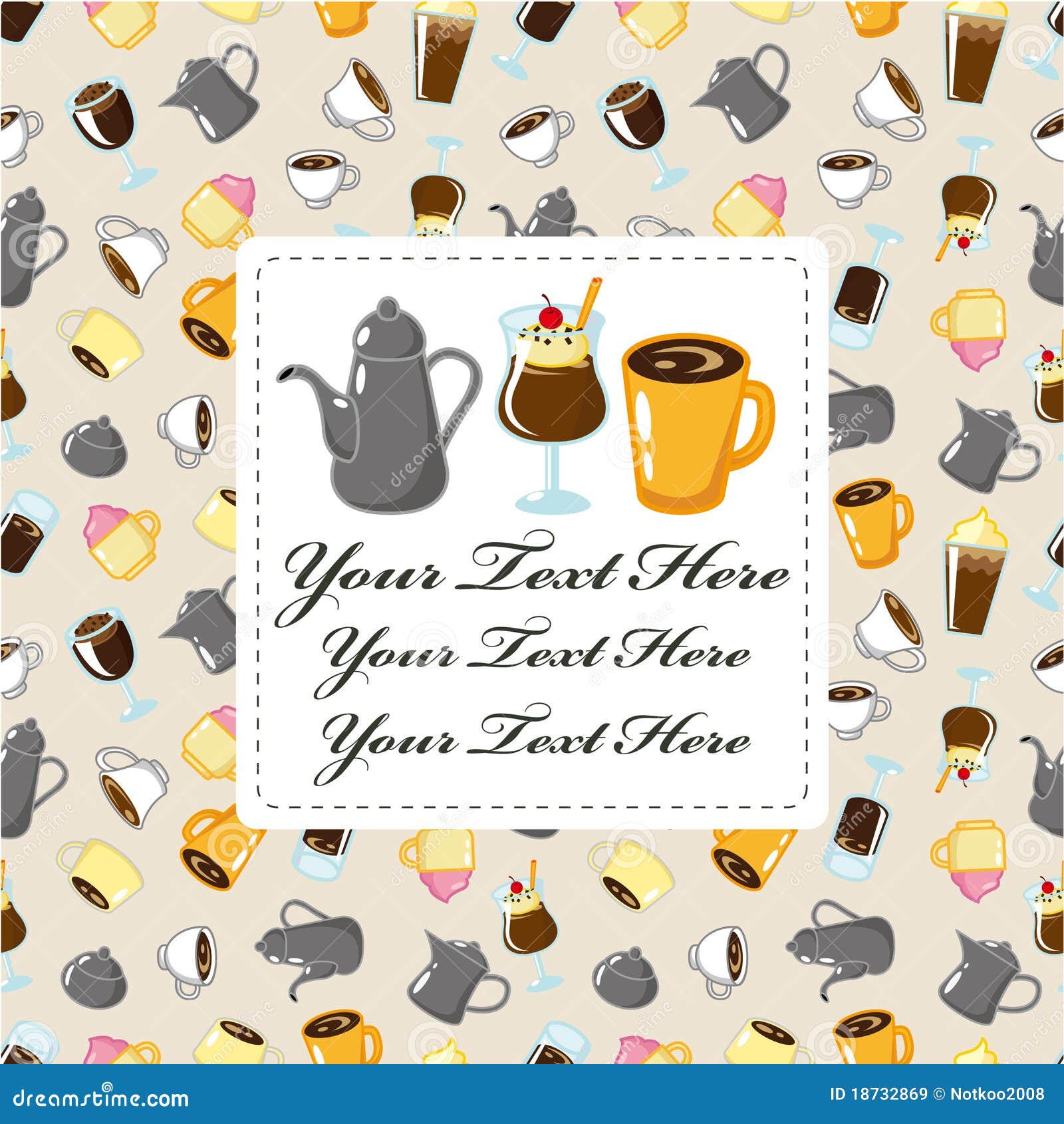 Cartoon coffee card stock vector. Illustration of cappuccino - 18732869