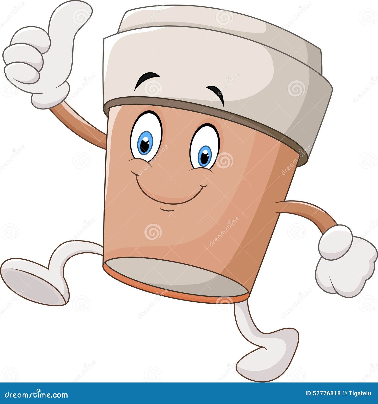 Cartoon Coffee Cup Giving Thumbs Up Vector Illustration | CartoonDealer ...
