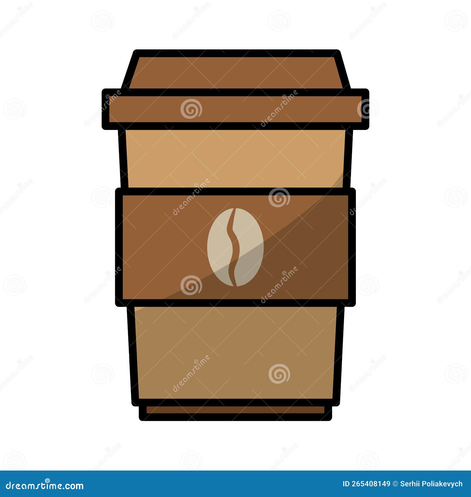 Cartoon Coffee Cup in Sketch Style. Vector Illustration. Stock Image ...
